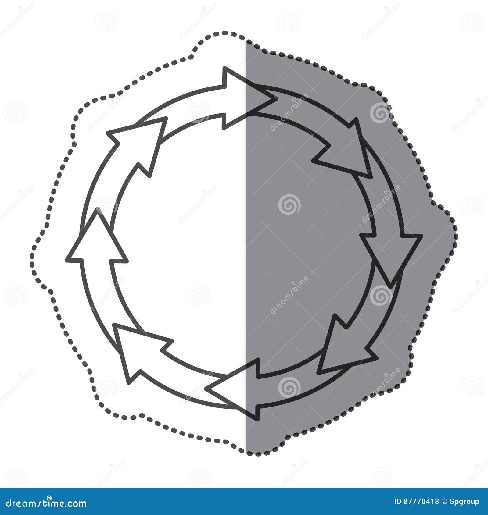 Sticker Silhouette Set Collection Circular Arrow Icon Stock ...