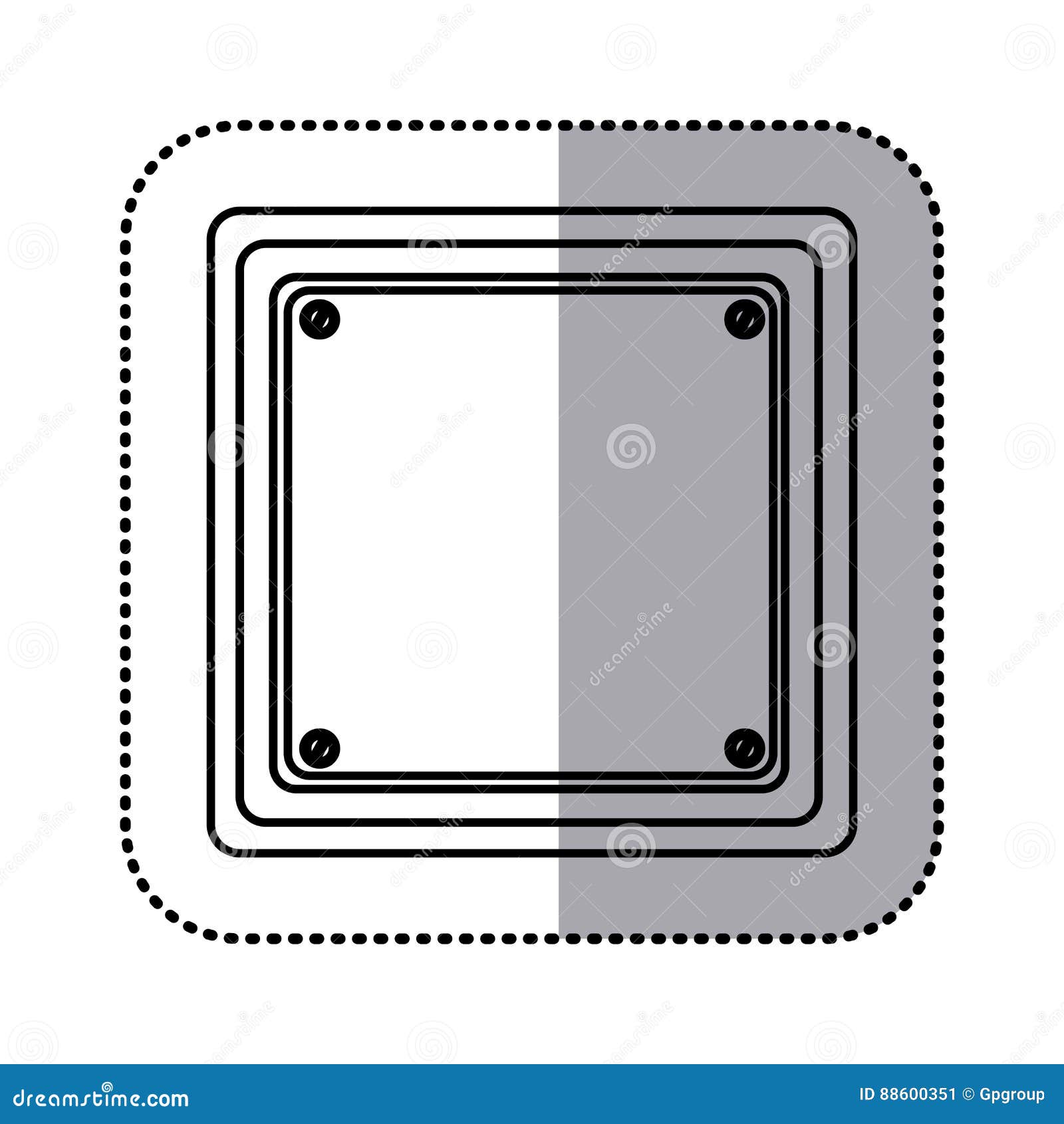 Sticker Silhouette Square Shape Traffic Sign Icon Stock Illustration ...