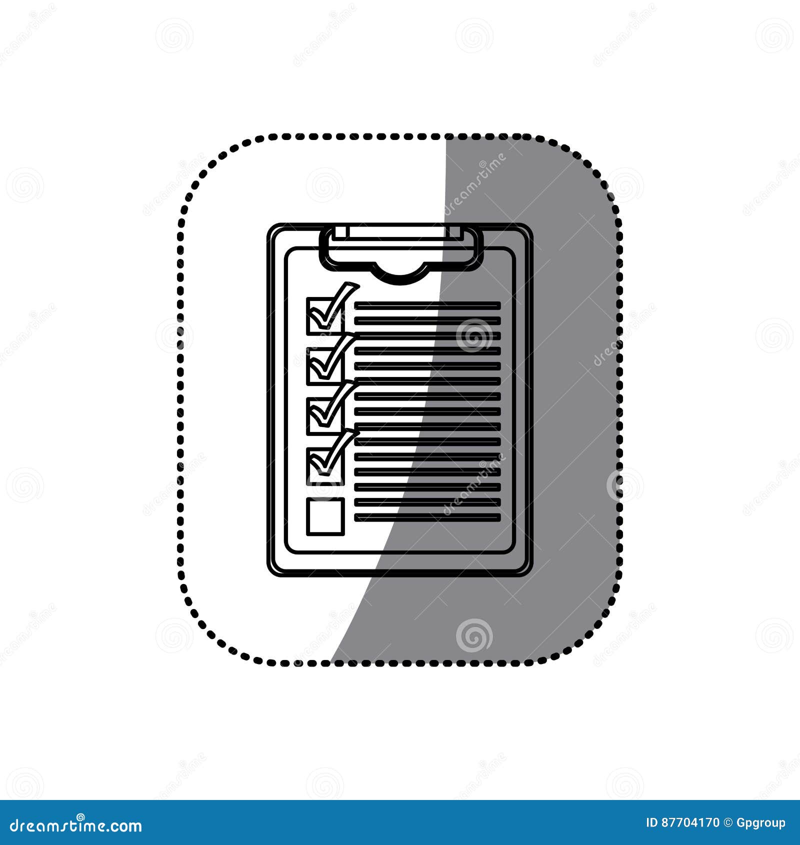 Sticker Silhouette Table Notepad with Check List Stock Illustration ...