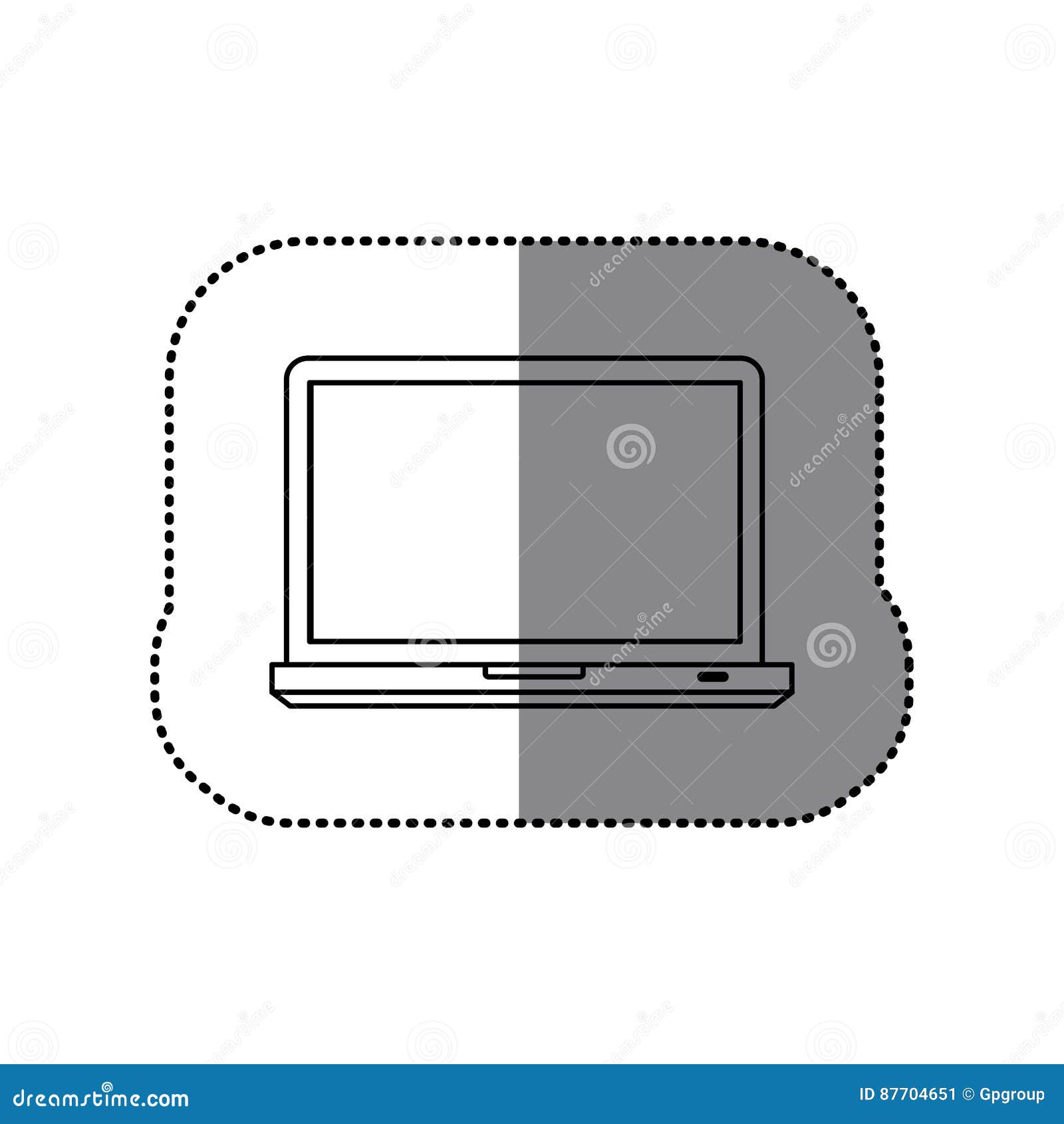 Sticker Silhouette Tech Laptop Computer Icon Stock Illustration ...