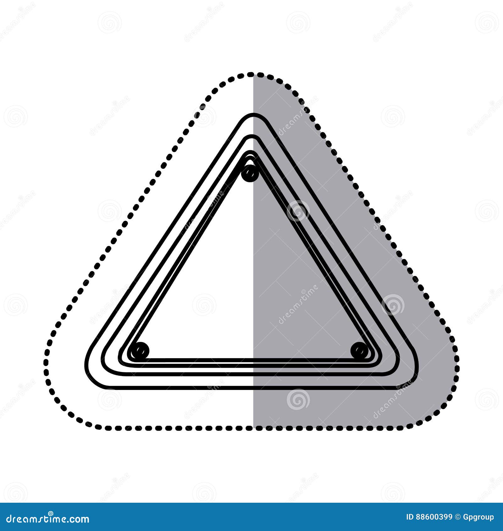 Sticker Silhouette Triangle Shape Traffic Sign Icon Stock Illustration ...