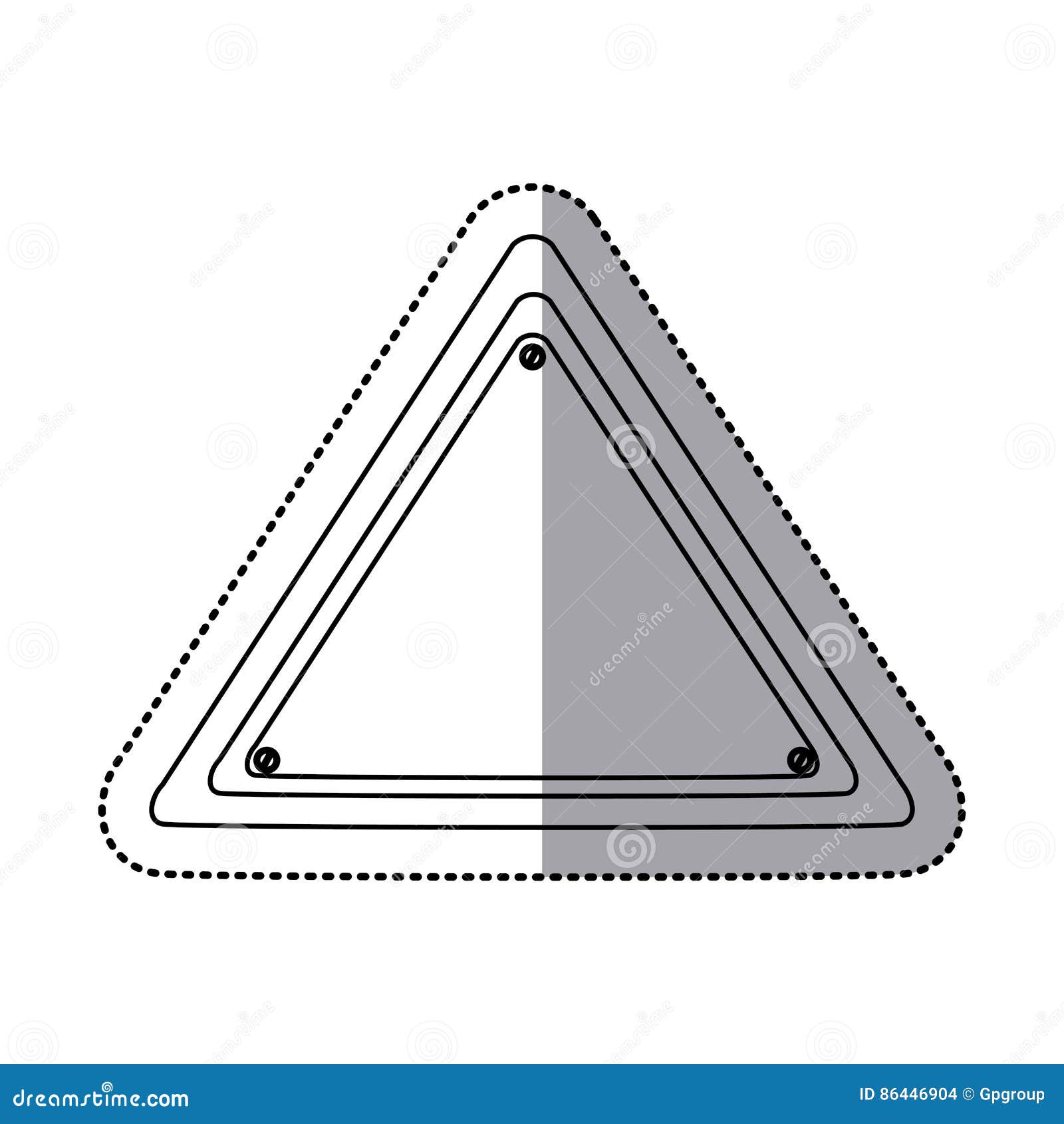 Sticker Silhouette Triangle Warning Traffic Sign Royalty-Free Cartoon ...