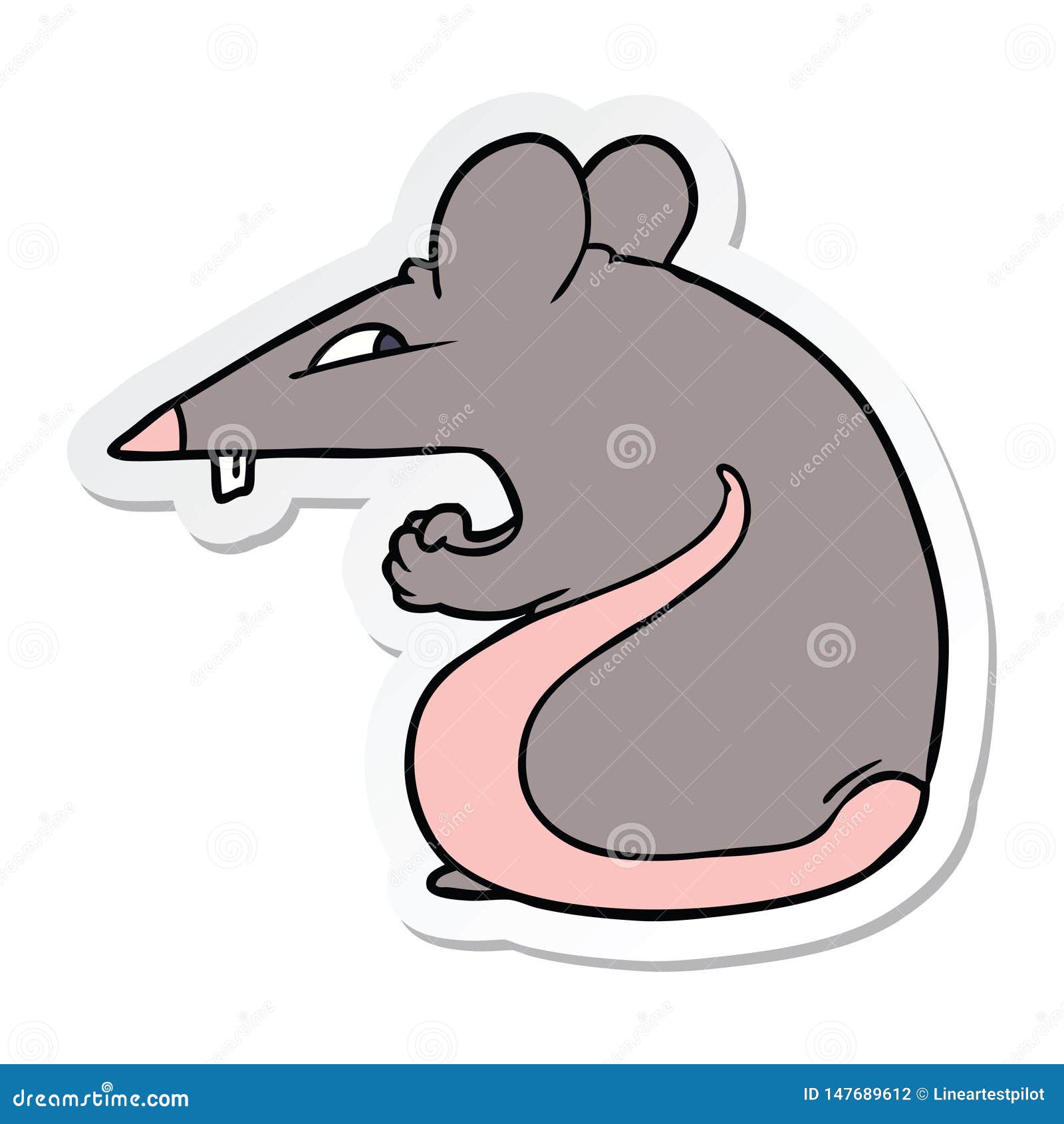 Sticker of a Sly Cartoon Rat Stock Vector - Illustration of funny, icon ...