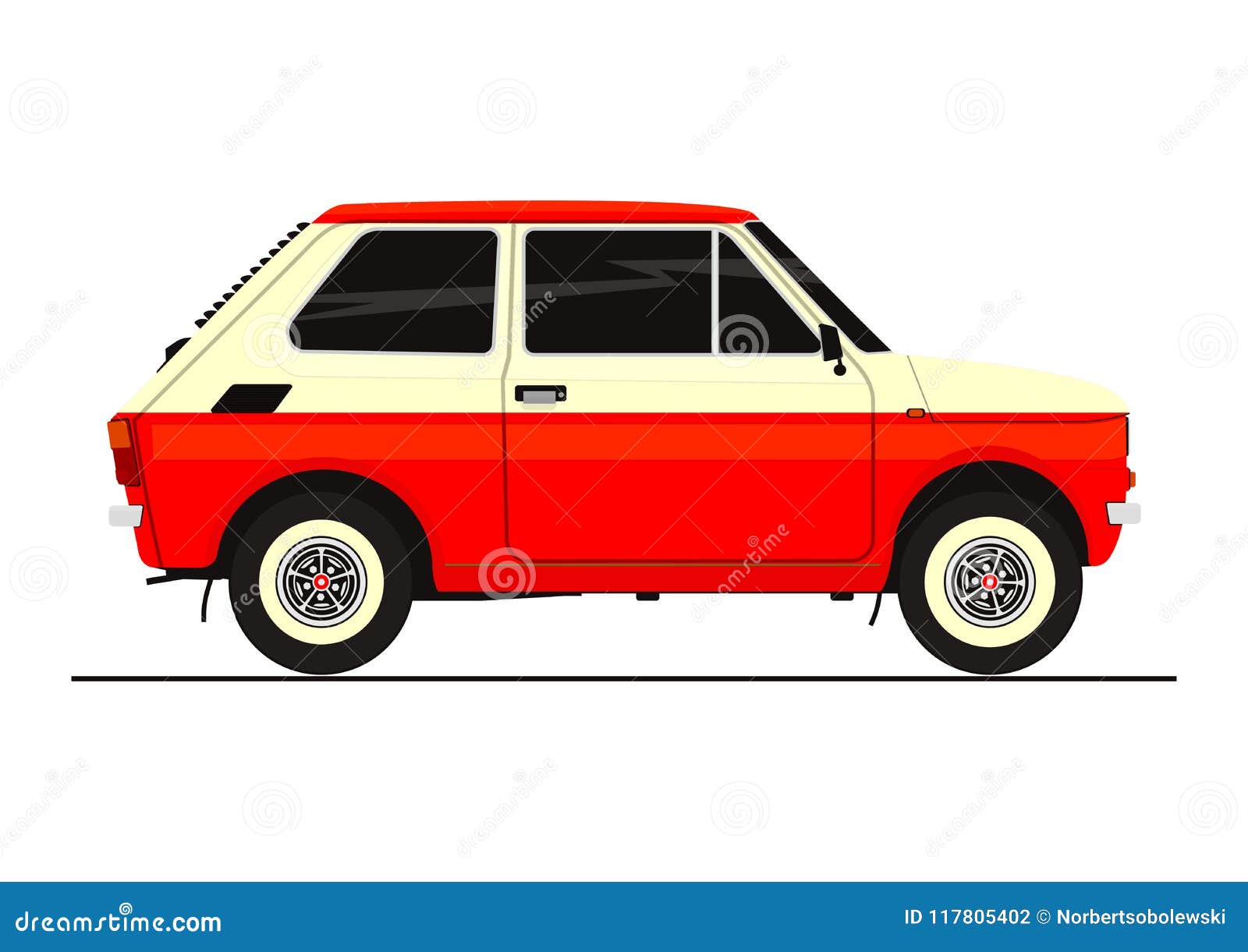 Sticker of small car. stock vector. Illustration of commercial - 117805402