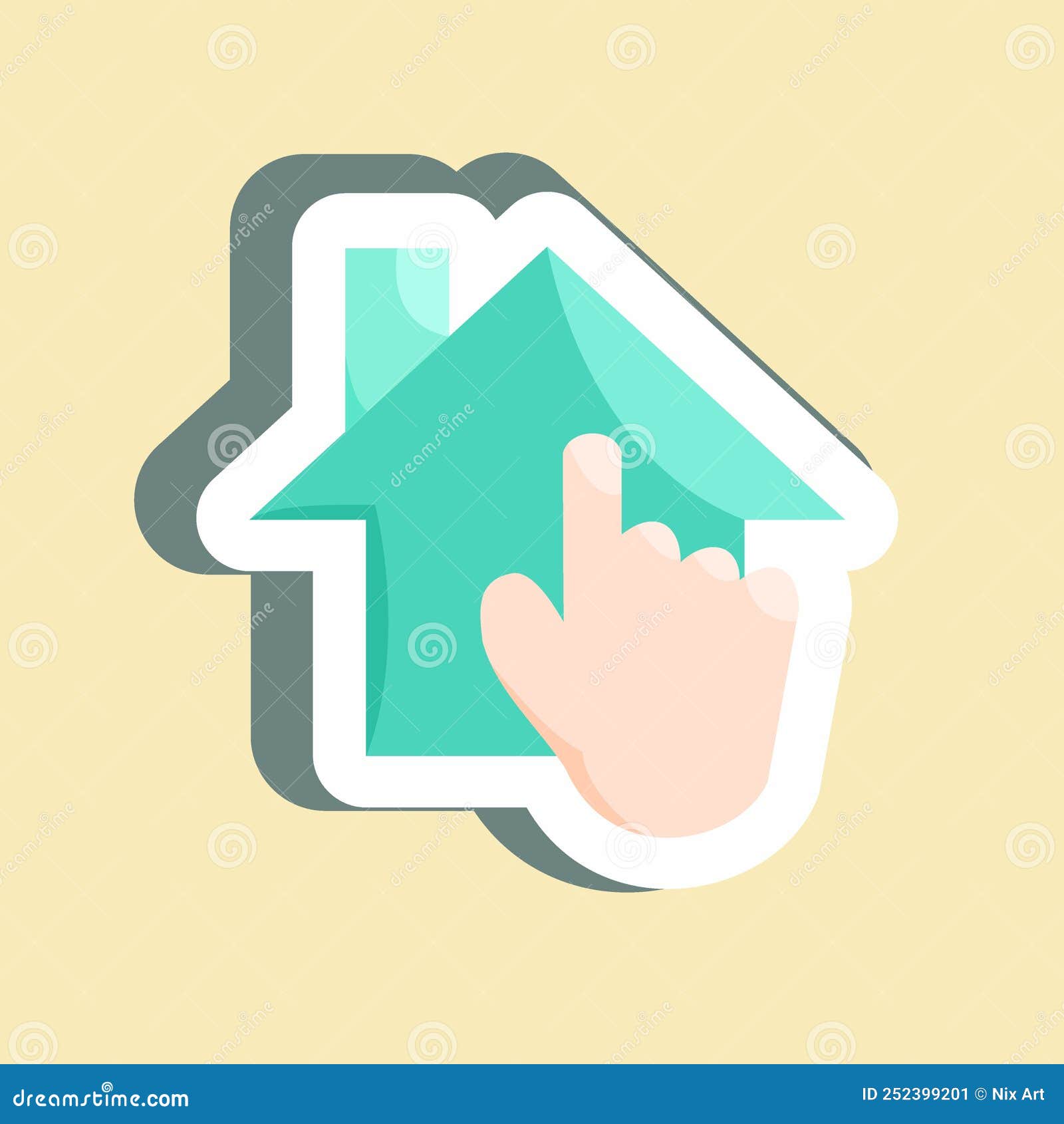 Sticker Smart Home. Suitable for Education Symbol. Simple Design ...