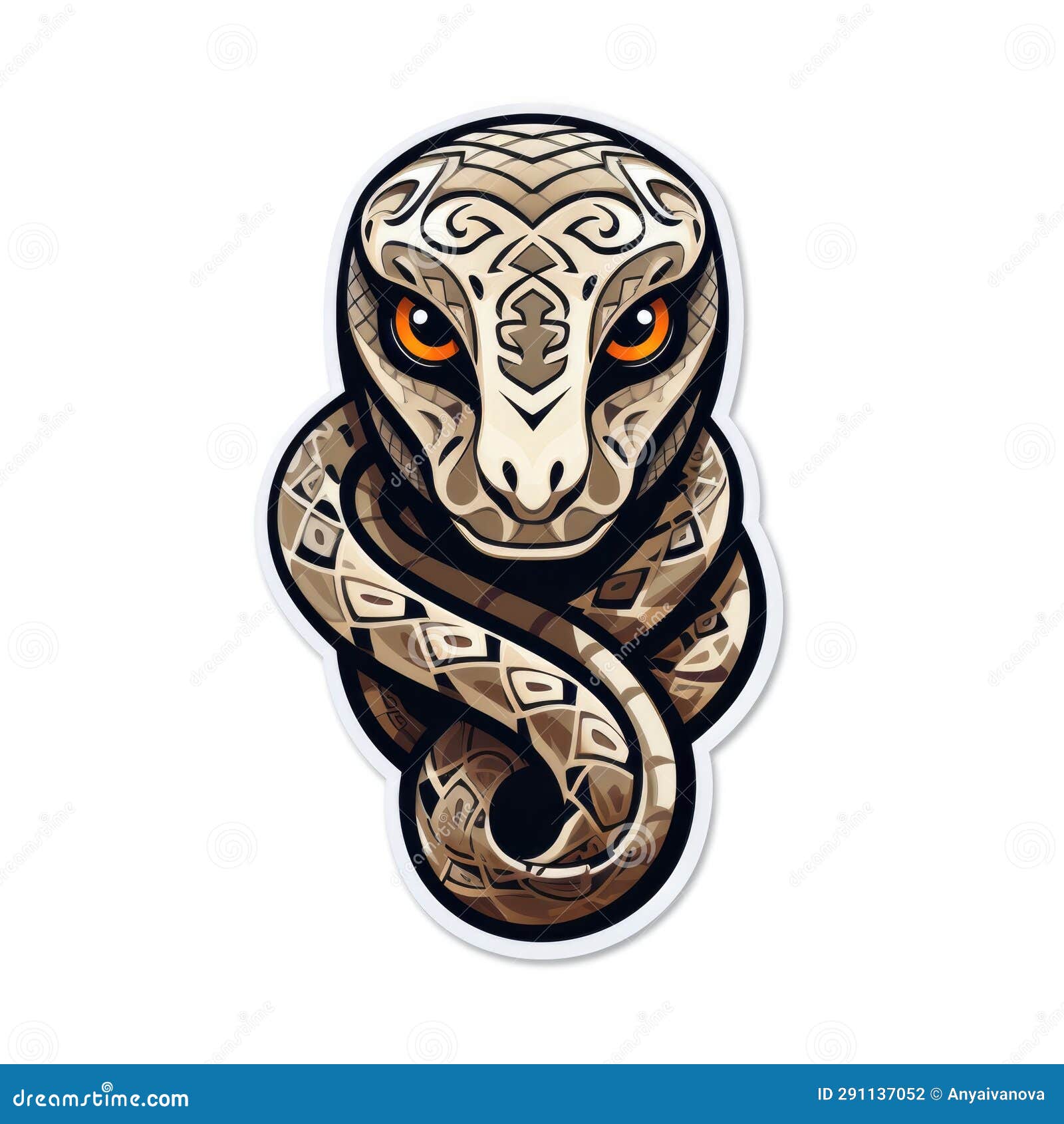 A Sticker with a Snake Wrapped Around it. Stock Illustration ...