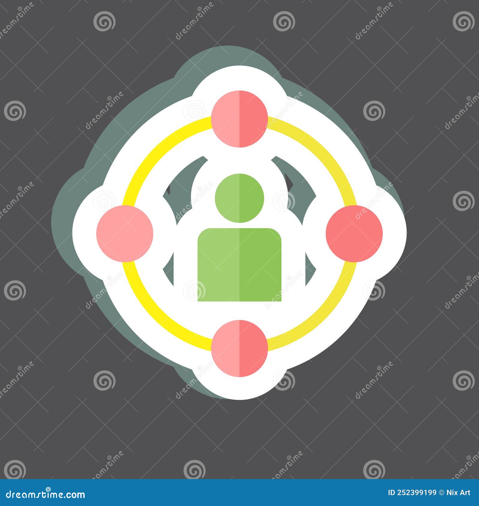 Sticker Social Circle. Suitable for Digital Web Symbol. Simple Design ...