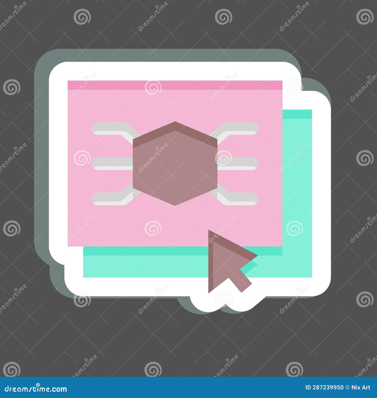 Sticker Software. Related To 3D Visualization Symbol. Simple Design ...