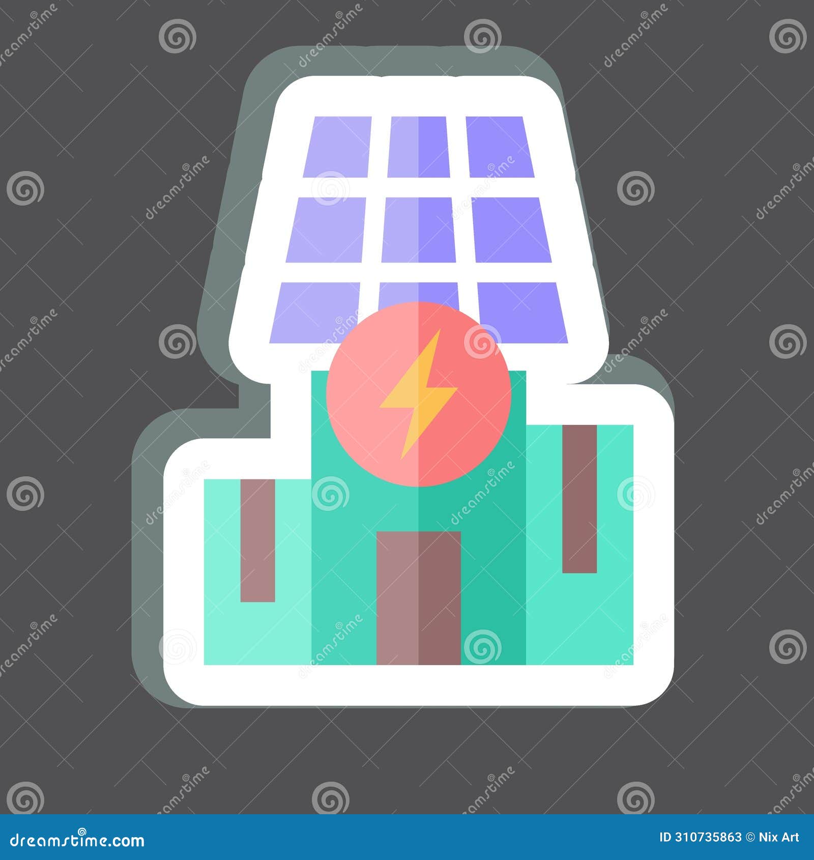 Sticker Solar Powered Building. Related To Solar Panel Symbol Stock ...