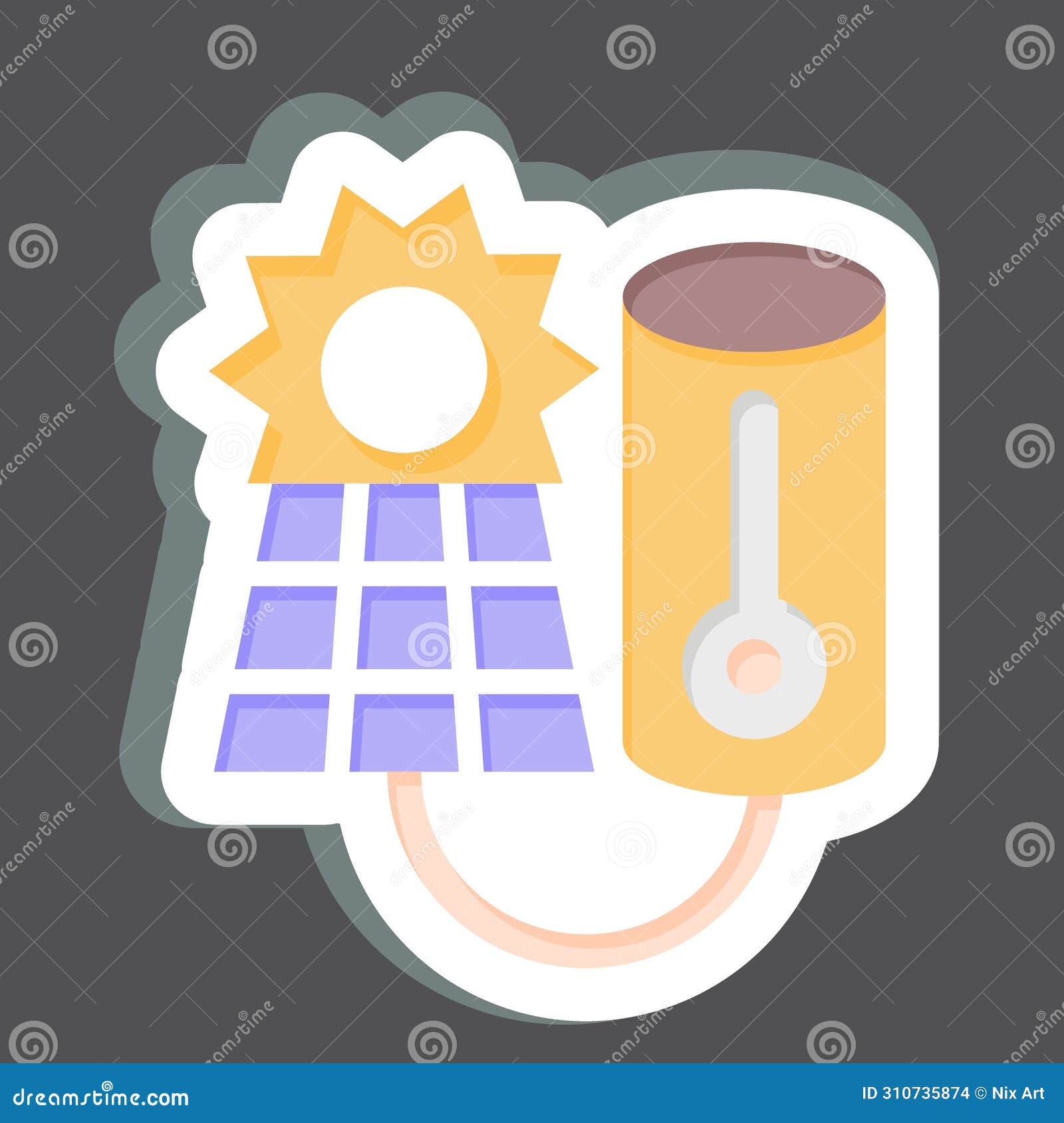 Sticker Solar Water Heating. Related To Solar Panel Symbol Stock ...