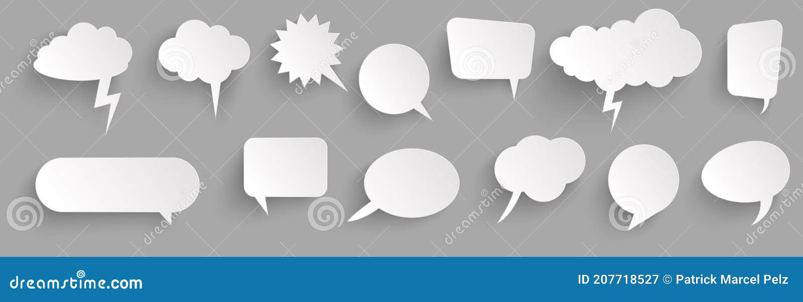 Sticker Speech Bubbles with Shadow Stock Vector - Illustration of ...