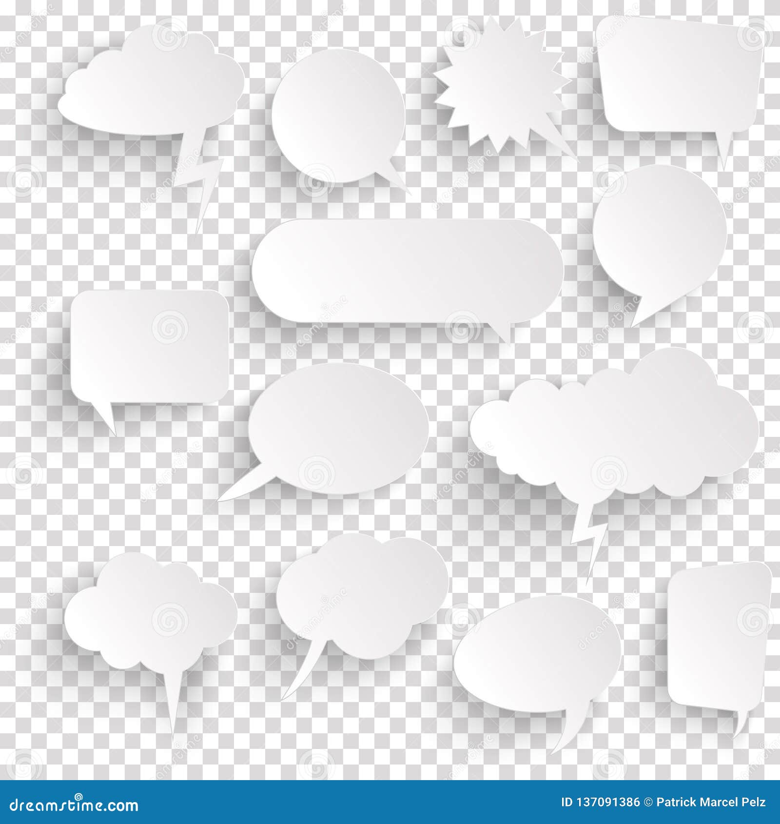 Sticker Speech Bubbles with Shadow Stock Vector - Illustration of space ...