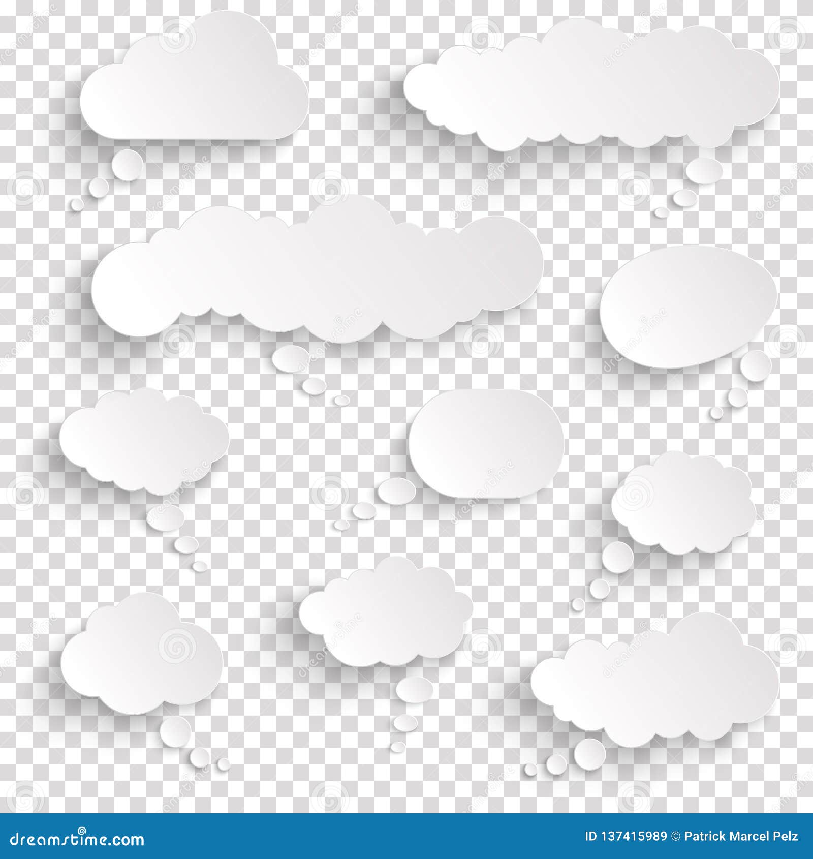 Sticker Speech Bubbles with Shadow Stock Vector - Illustration of desk ...
