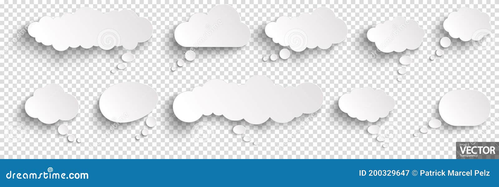 Sticker Speech Bubbles with Shadow Stock Vector - Illustration of ...