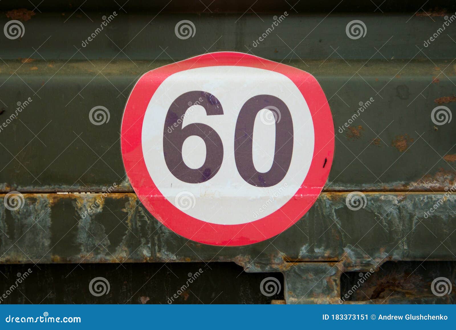 Sticker Speed Limit 60 on the Car Stock Image - Image of traffic ...