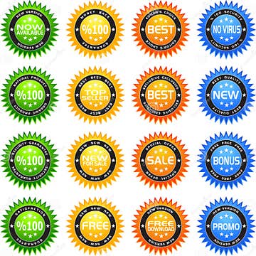 Sticker Star Set stock vector. Illustration of design - 13044145