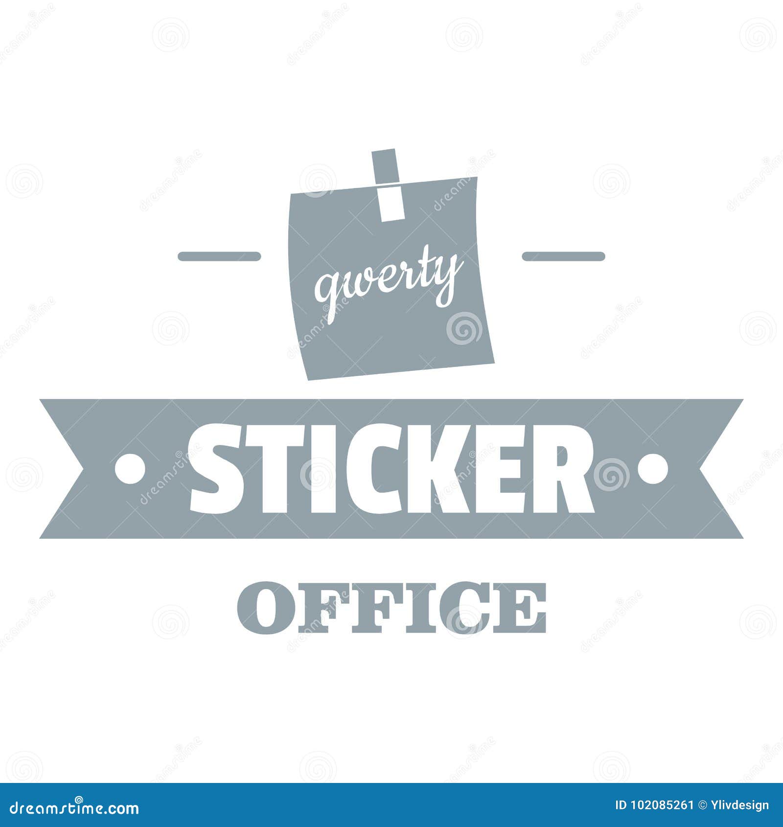 Sticker Stationery Logo, Simple Gray Style Stock Vector - Illustration ...
