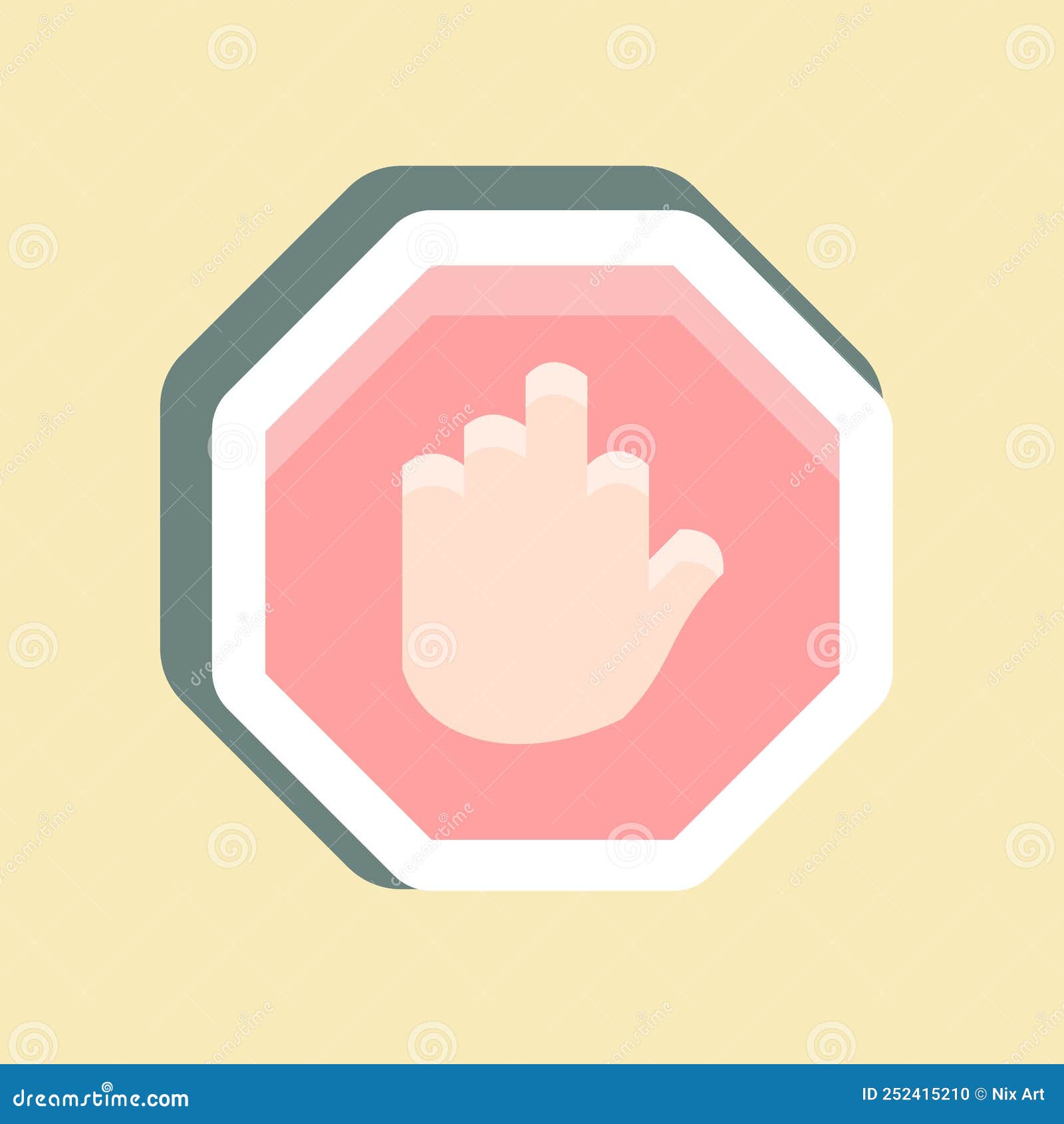 Sticker Stop Hand. Suitable for Building Symbol. Simple Design Editable ...