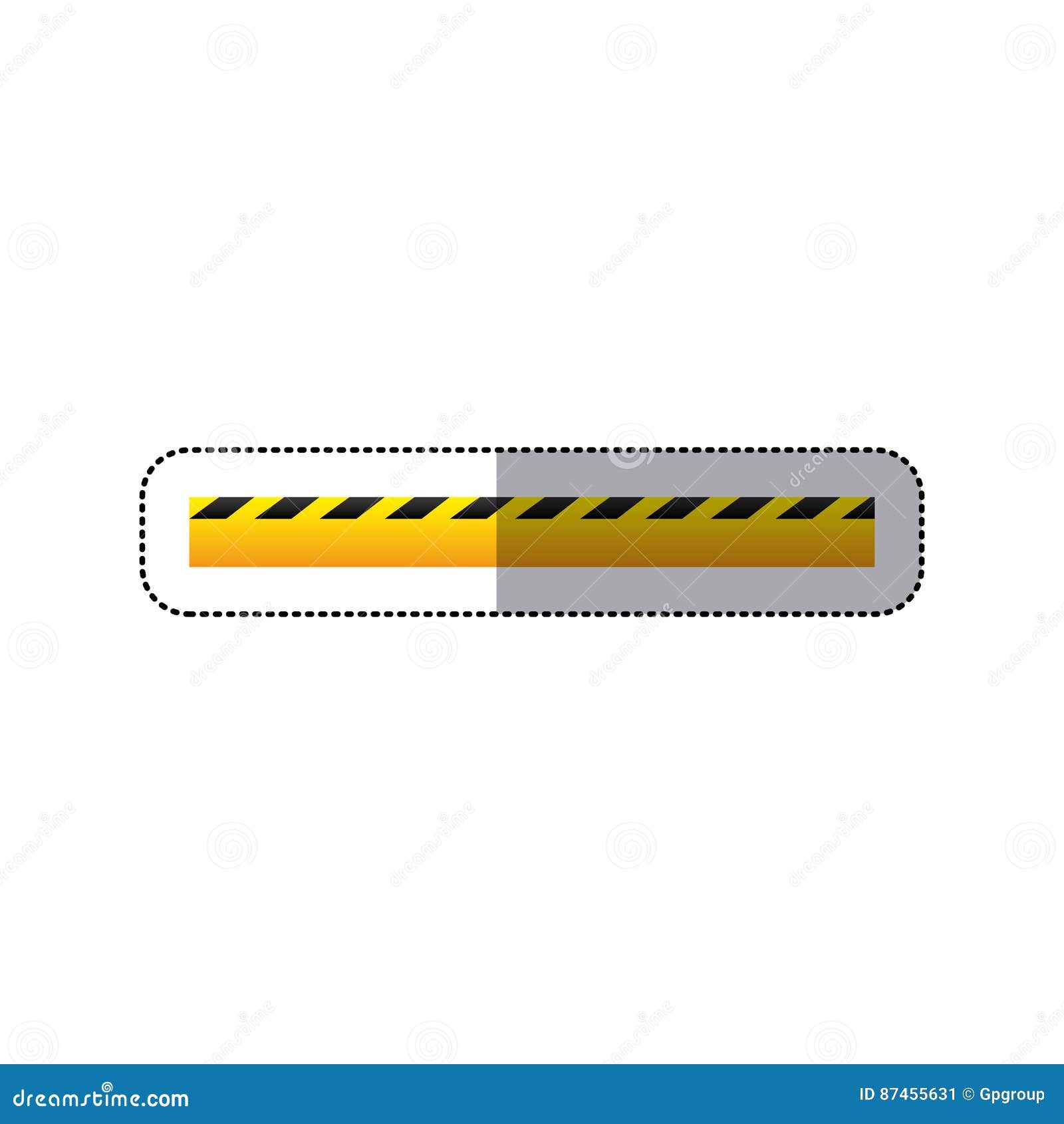 Sticker Striped Hazard Tape Line Construction Design Stock Illustration ...
