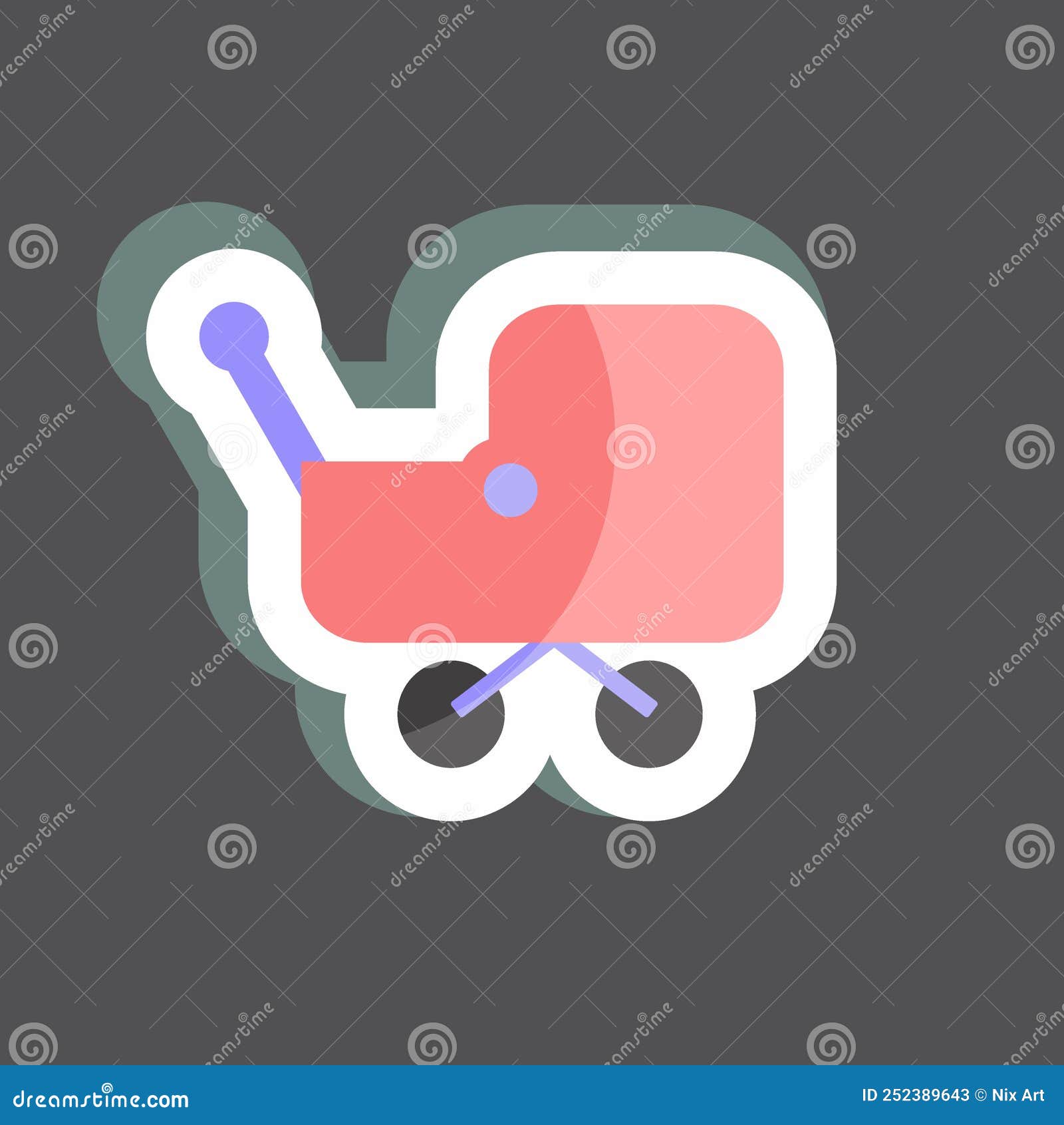 Sticker Stroller 1. Suitable for Baby Symbol. Simple Design Editable ...