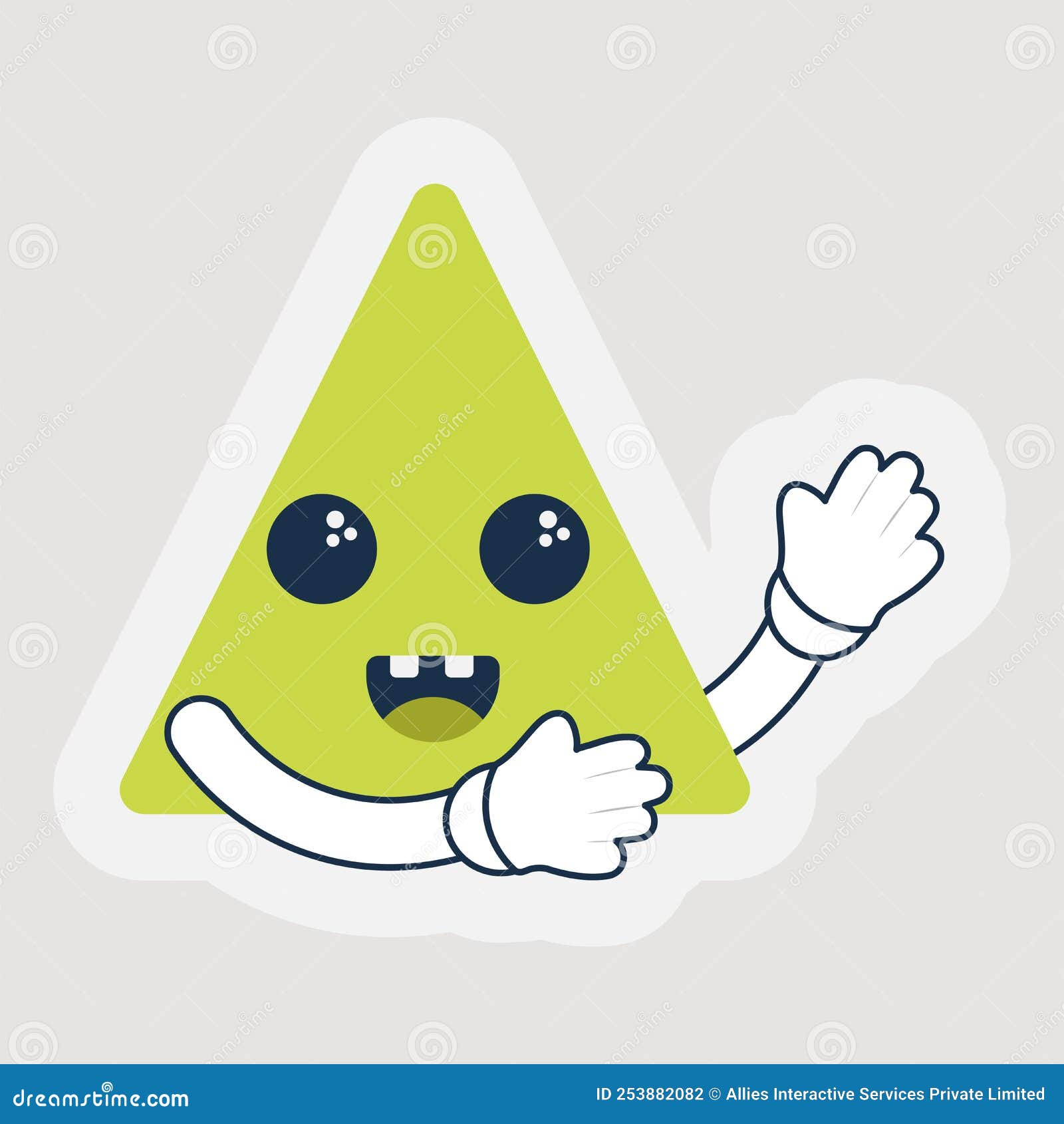 Triangle Cartoon Character Sticker Vector Illustration | CartoonDealer ...