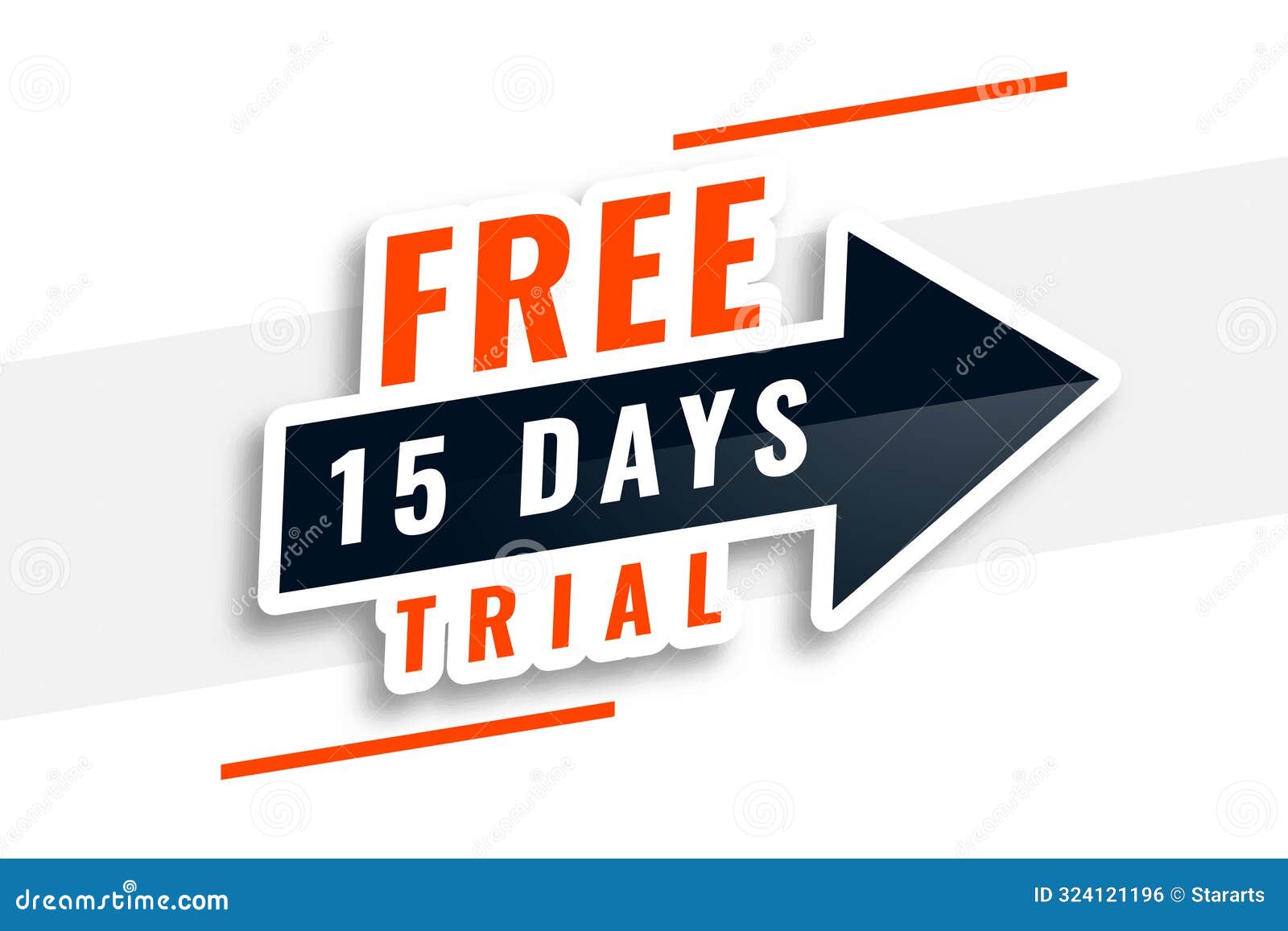 Sticker Style 15 Days Free Trial Background with Arrow Sign Stock ...