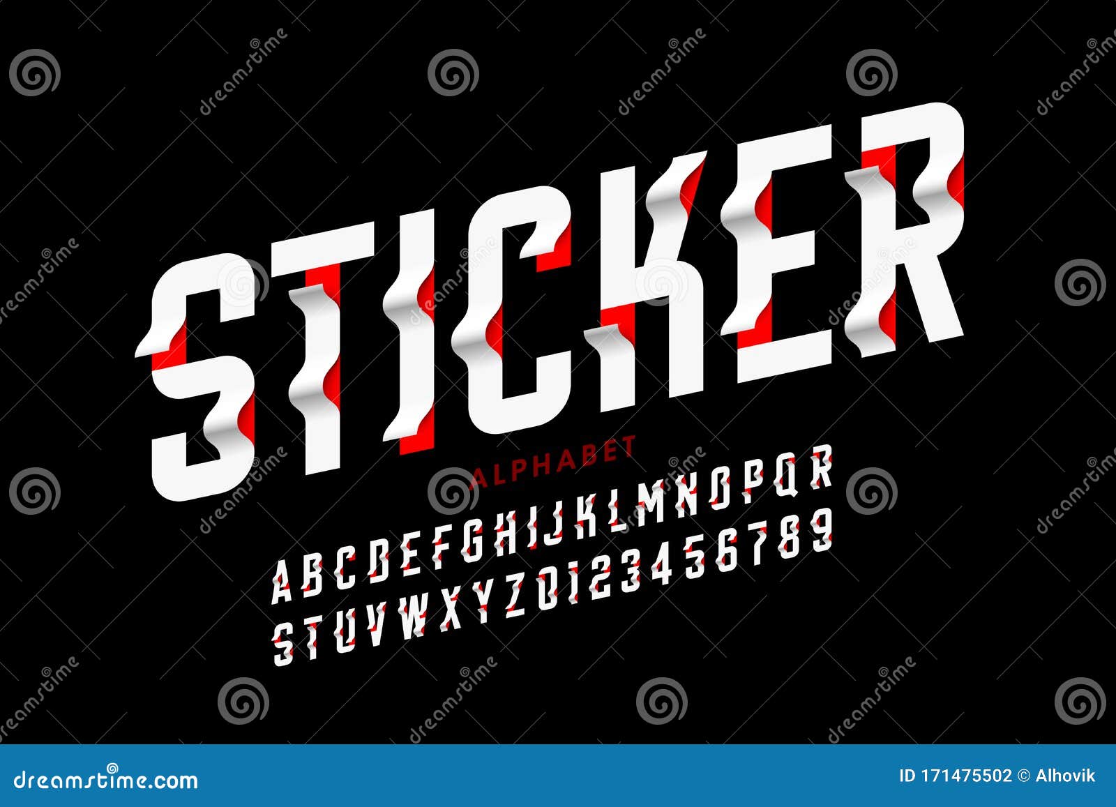 Sticker style font stock vector. Illustration of fashionable - 171475502
