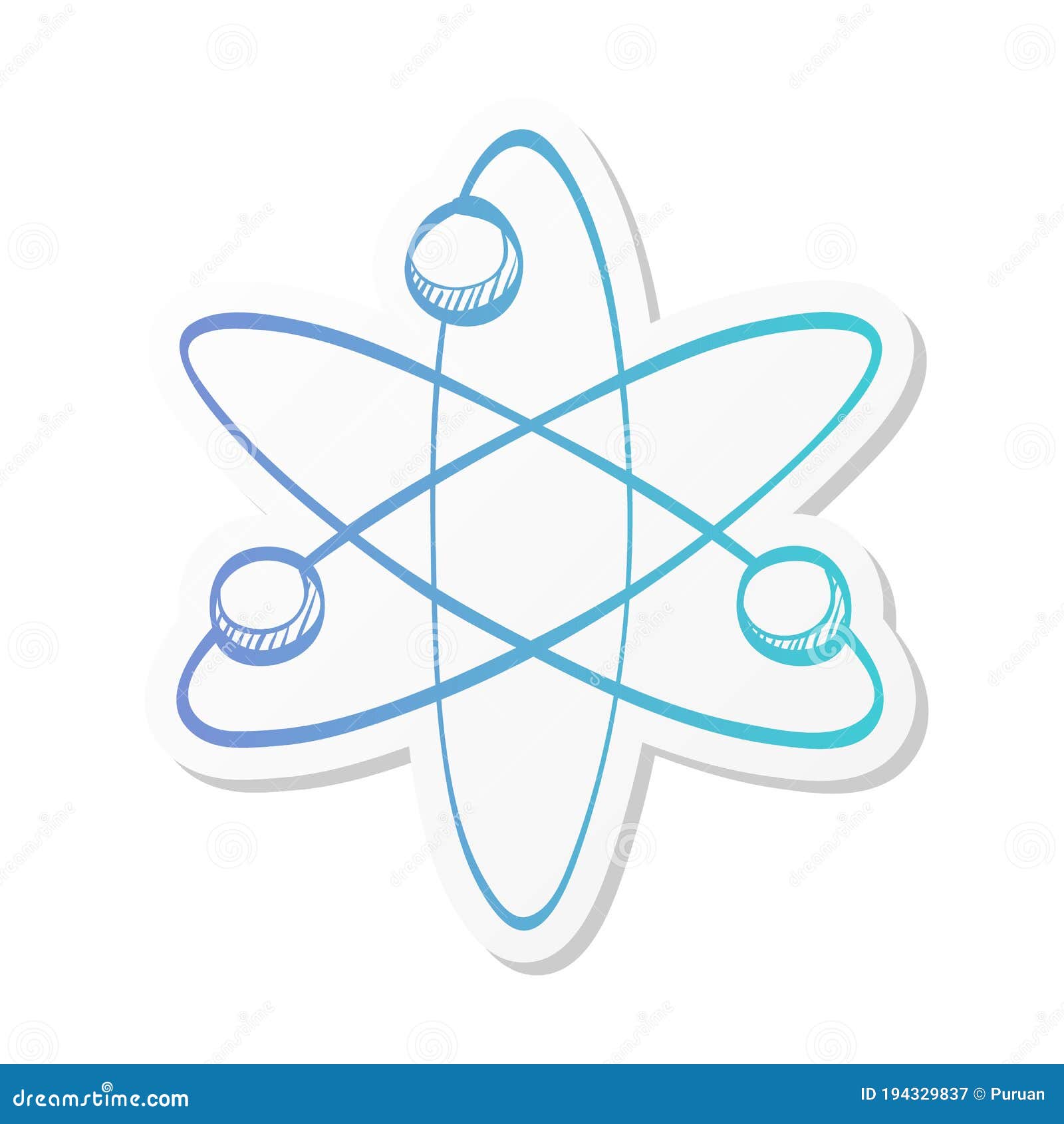 Sticker Style Icon - Atom Structure Stock Vector - Illustration of ...