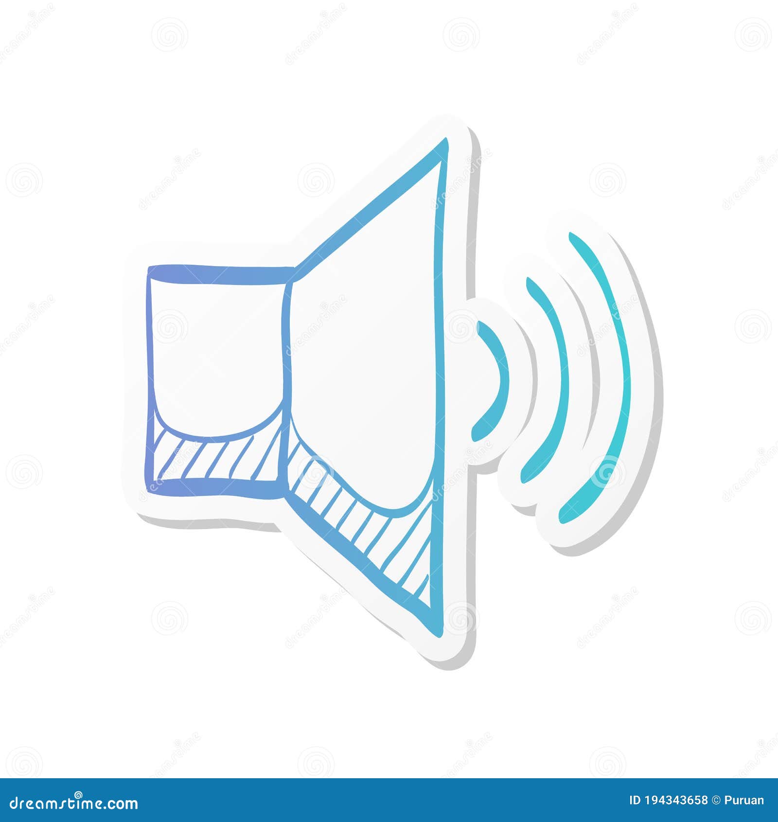 Sticker Style Icon - Audio Volume Stock Vector - Illustration of icon ...
