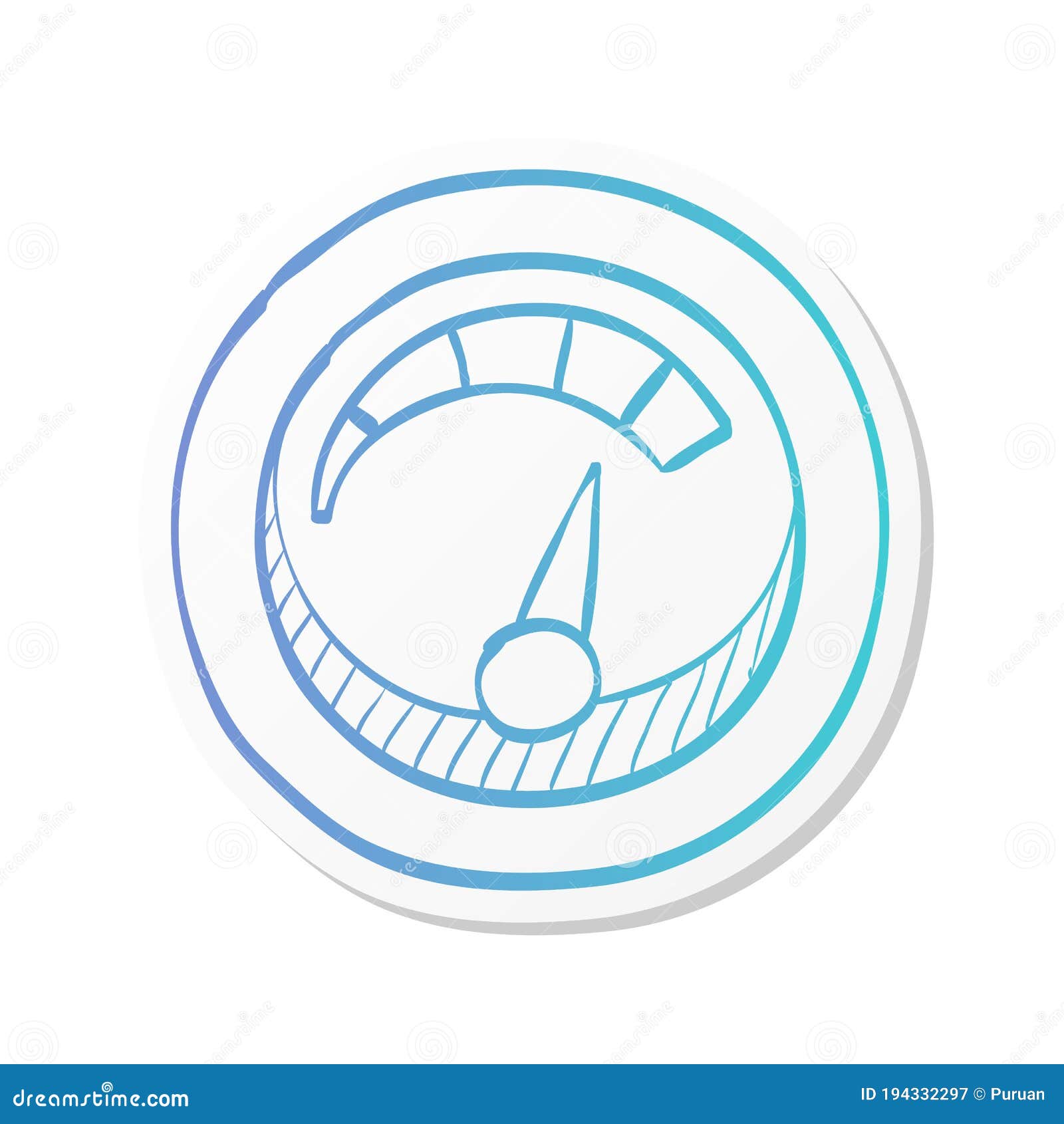 Sticker Style Icon - Dashboard Stock Vector - Illustration of ...