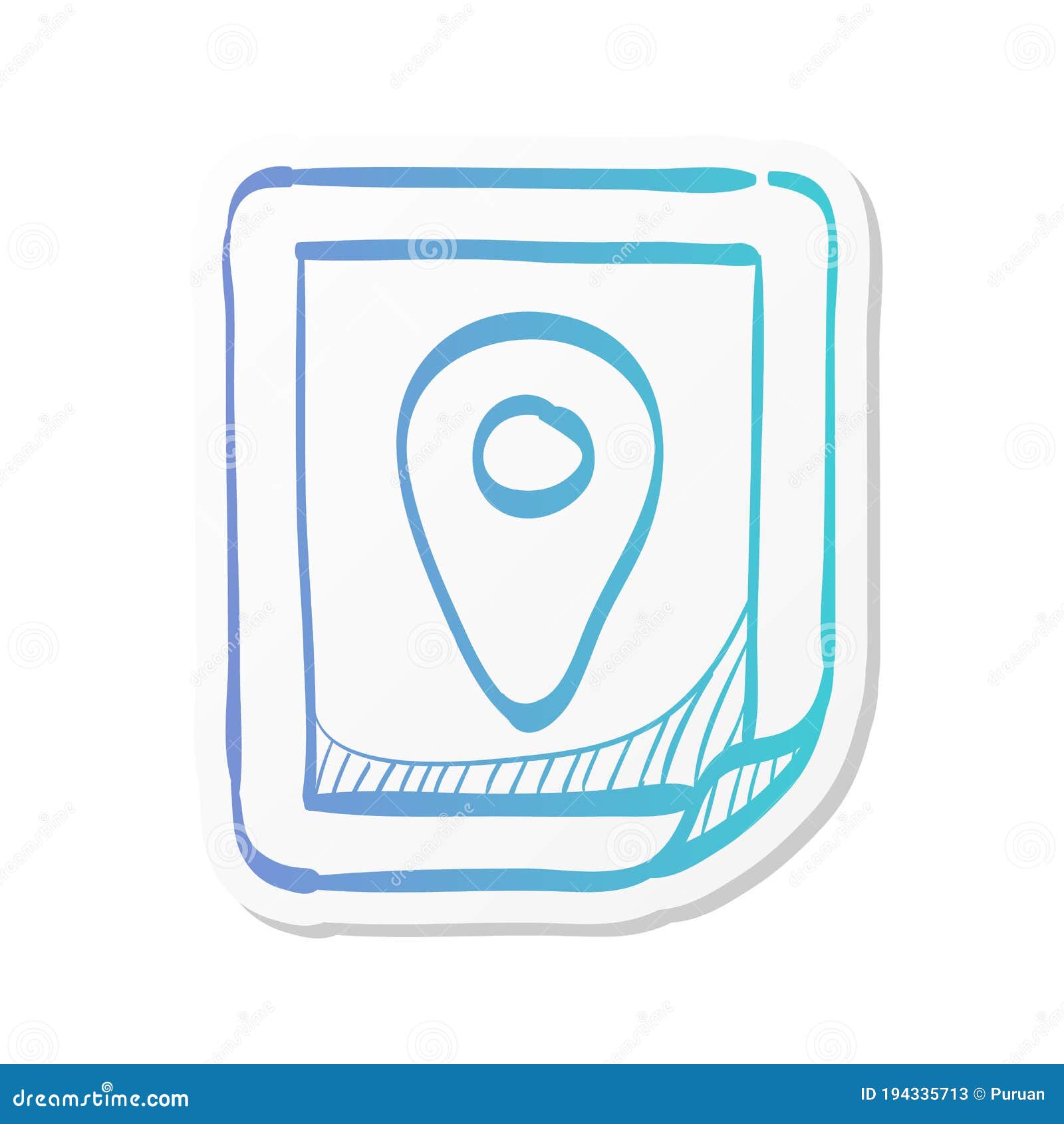 Sticker Style Icon - Pin Location Map Stock Vector - Illustration of ...