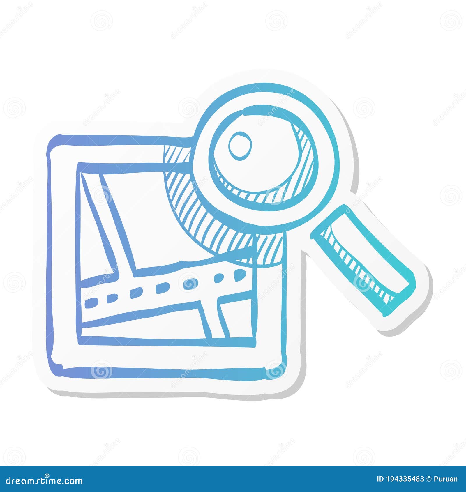 Sticker Style Icon - Road Map Stock Vector - Illustration of location ...