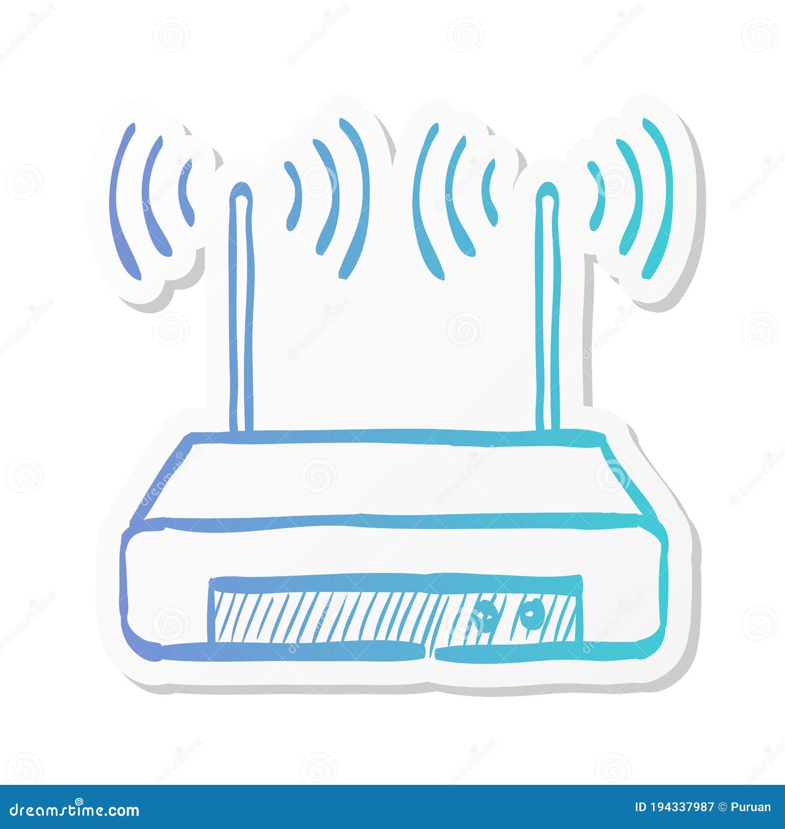 Sticker Style Icon - Router Stock Vector - Illustration of port ...