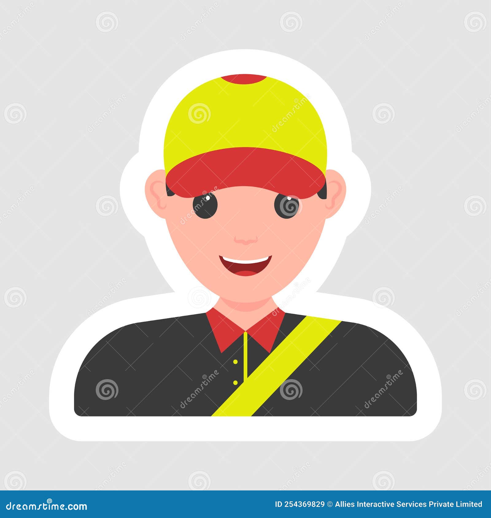 Sticker Style Young Man Character on White Stock Illustration ...