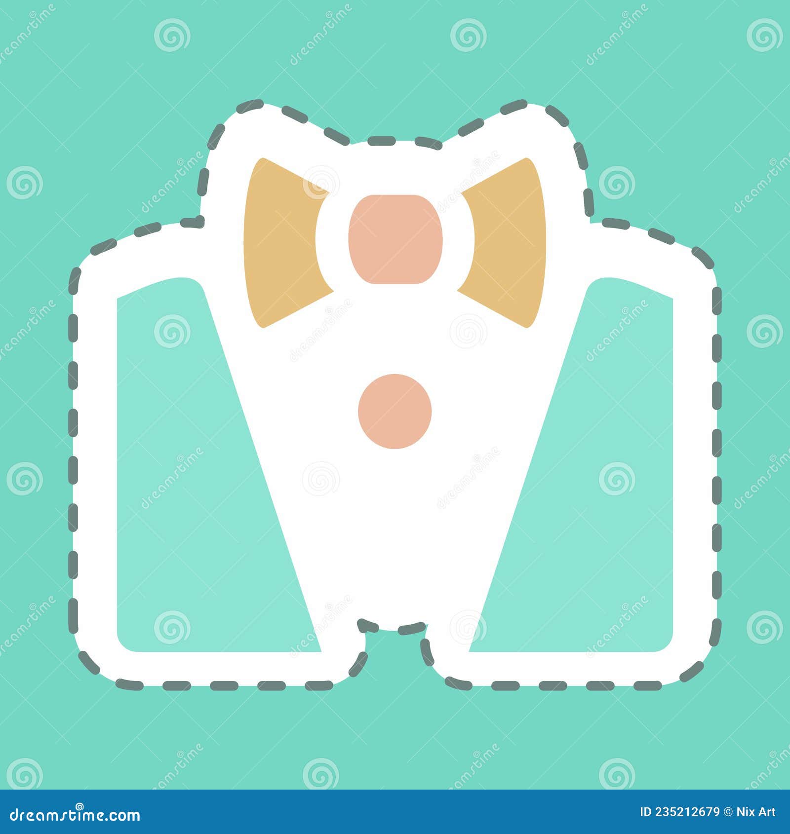 Sticker Suit With Bow Tie Icon, Vector Illustraction Design ...