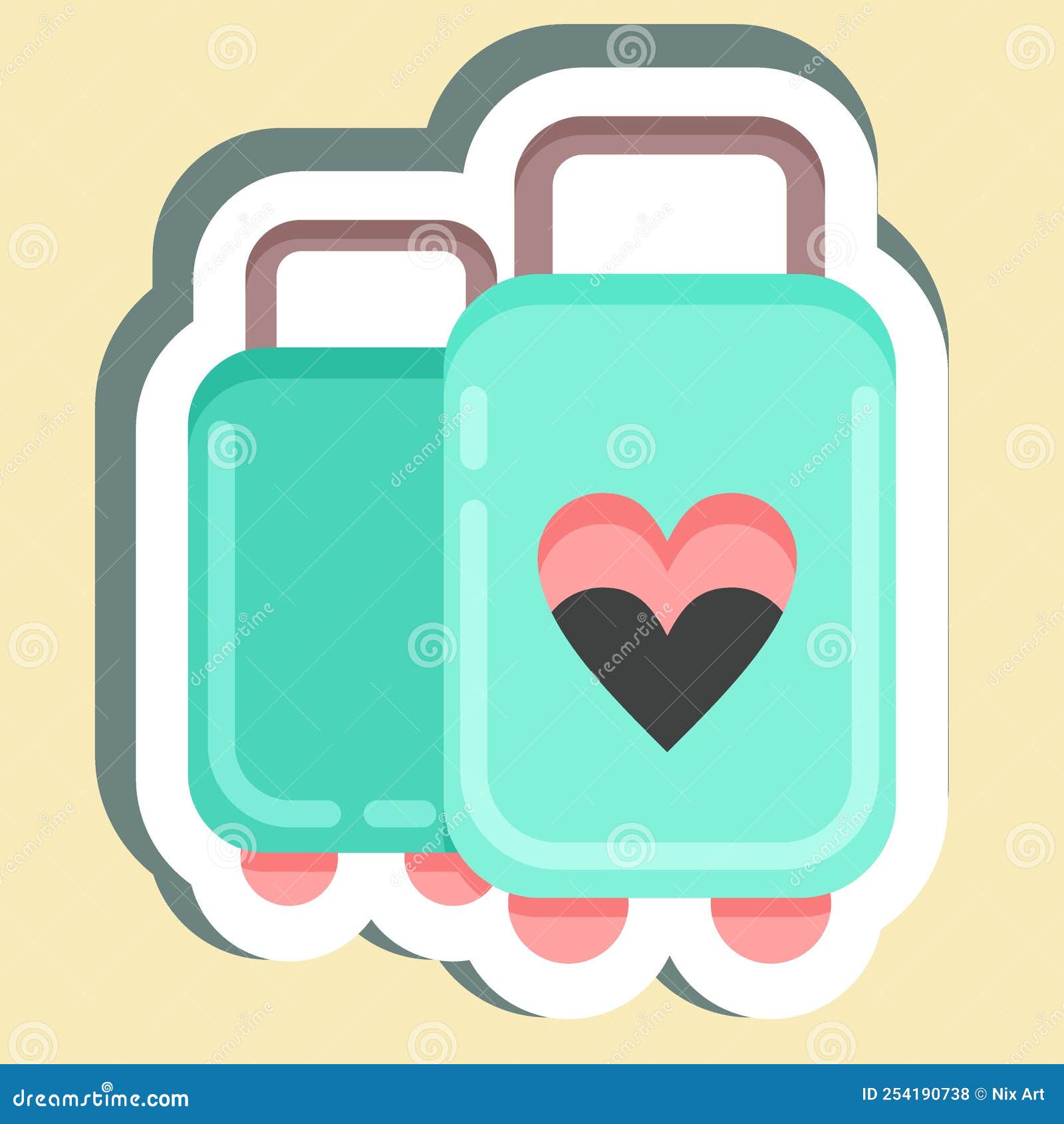 Sticker Suitcase. Suitable for Summer Symbol. Simple Design Editable ...