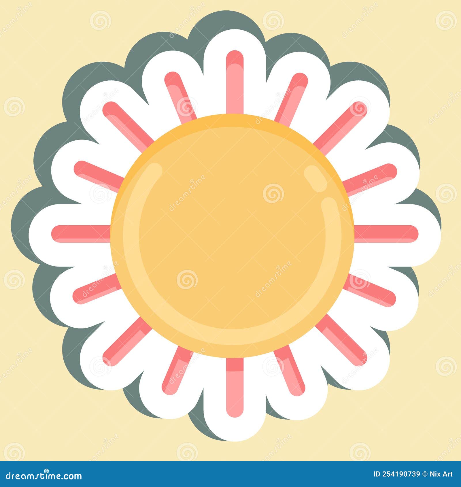 Sticker Sun. Suitable for Summer Symbol. Simple Design Editable. Design ...