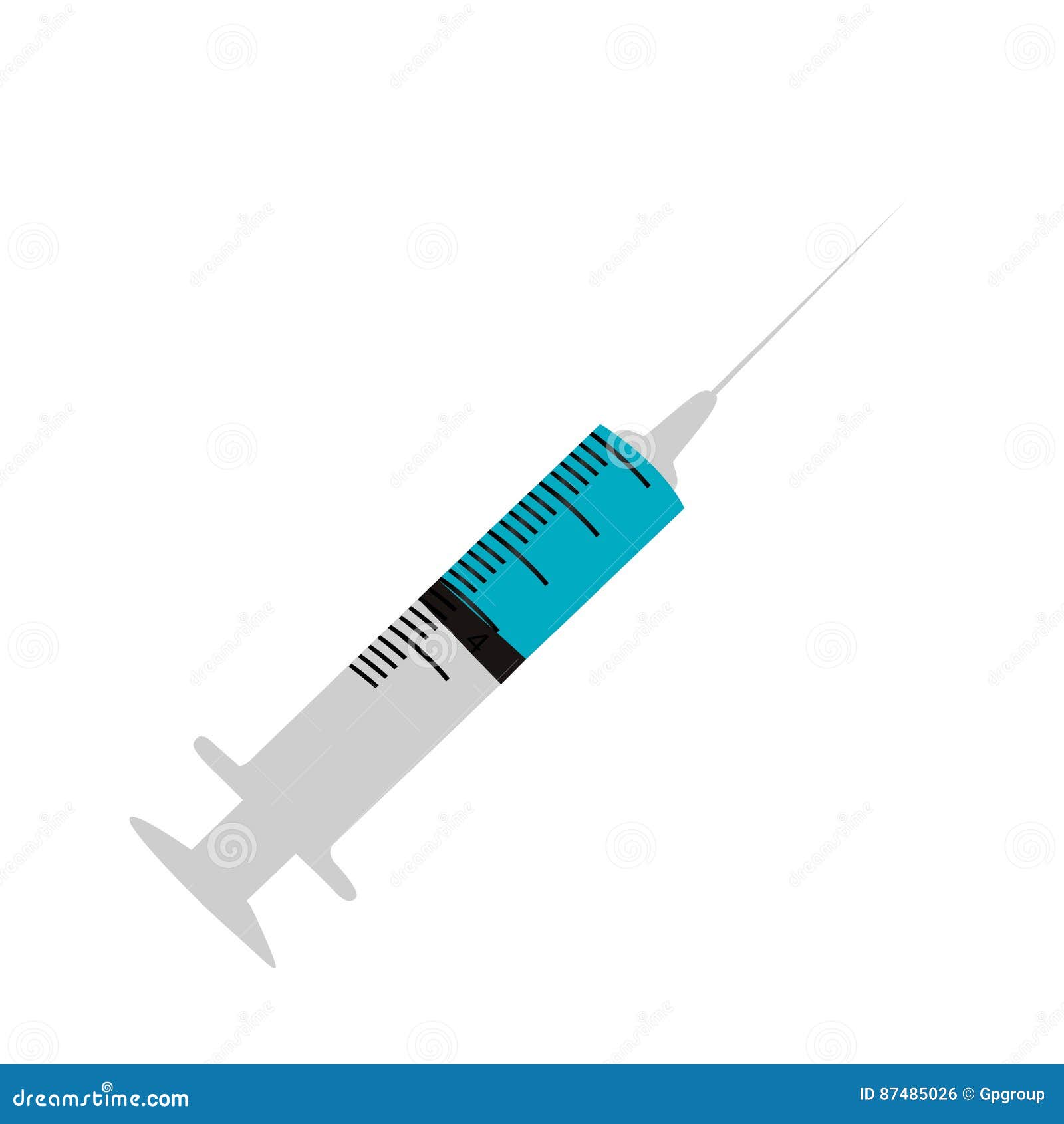 Sticker Syringe with Blue Medicine Icon Stock Illustration ...