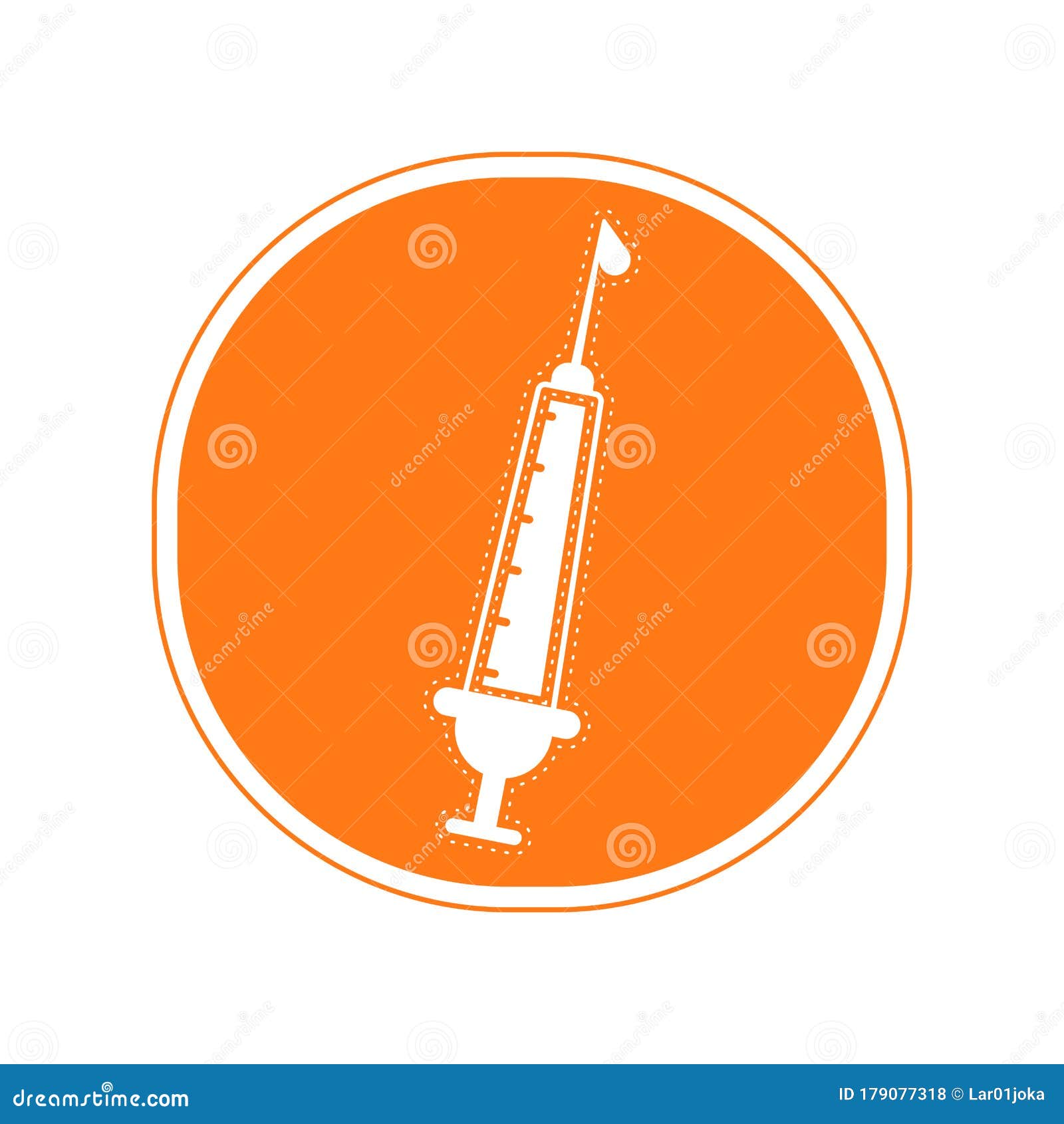 Sticker of a syringe icon stock vector. Illustration of concept - 179077318