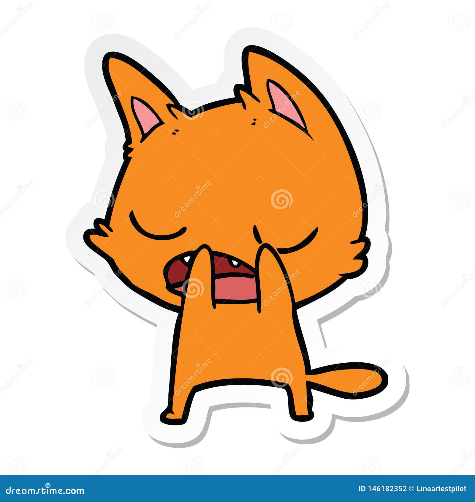 Sticker of a Talking Cat Cartoon Stock Vector - Illustration of retro ...