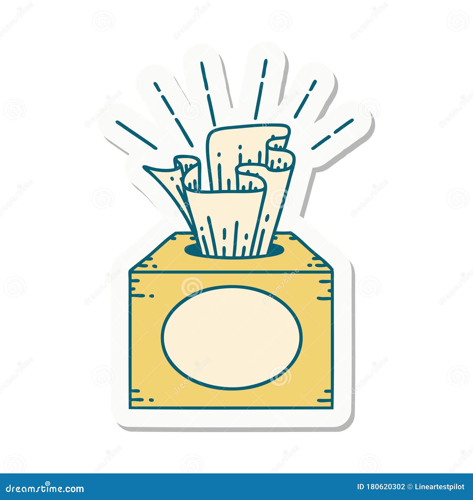 Sticker of Tattoo Style Box of Tissues Stock Vector - Illustration of ...
