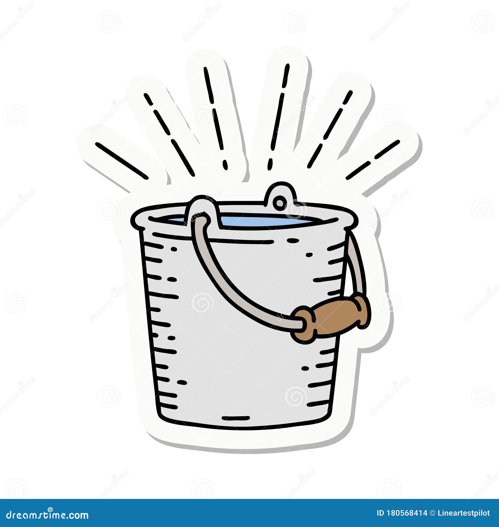 Sticker of Tattoo Style Bucket of Water Stock Vector - Illustration of ...