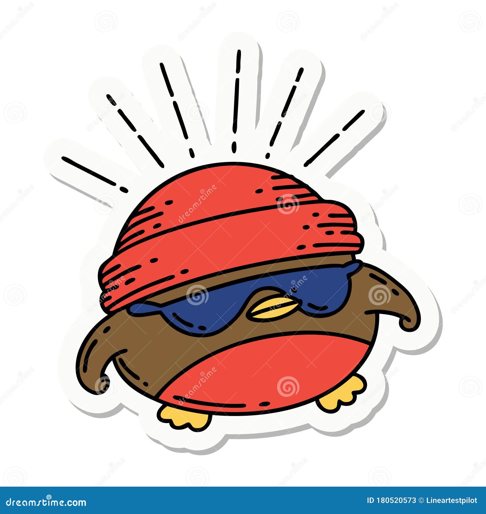 Sticker of Tattoo Style Cool Robin Stock Vector - Illustration of retro ...