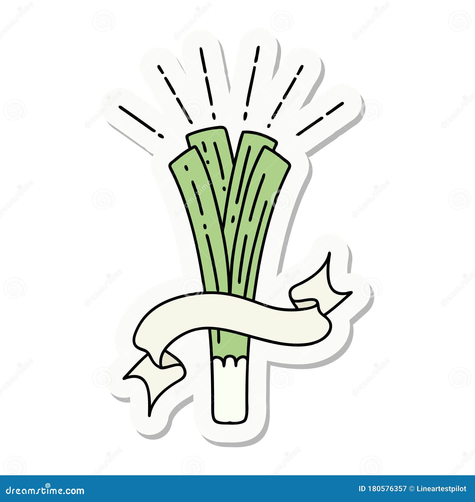 Sticker of Tattoo Style Leek Stock Vector - Illustration of sticker ...