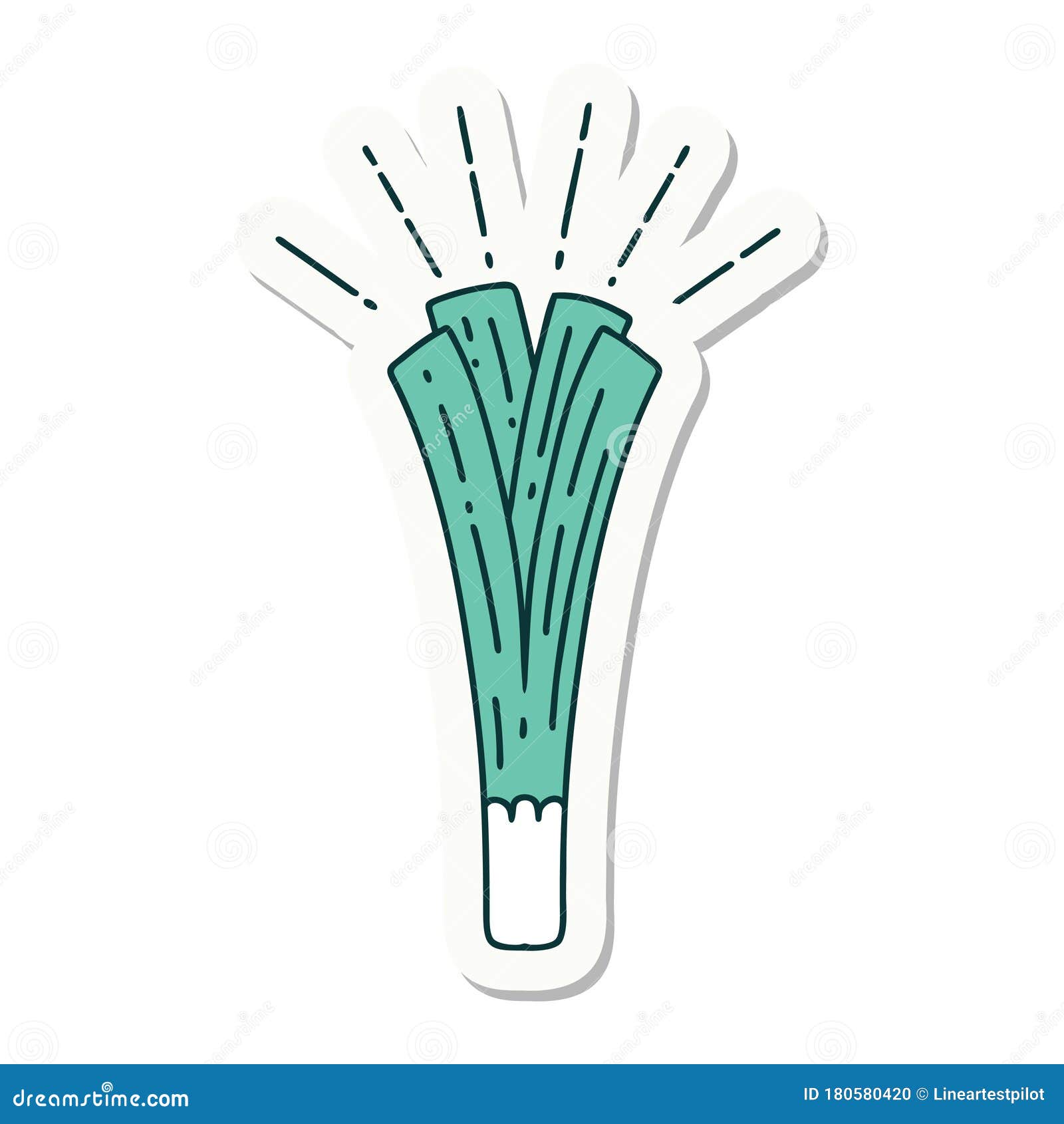 Sticker of Tattoo Style Leek Stock Vector - Illustration of vegetables ...