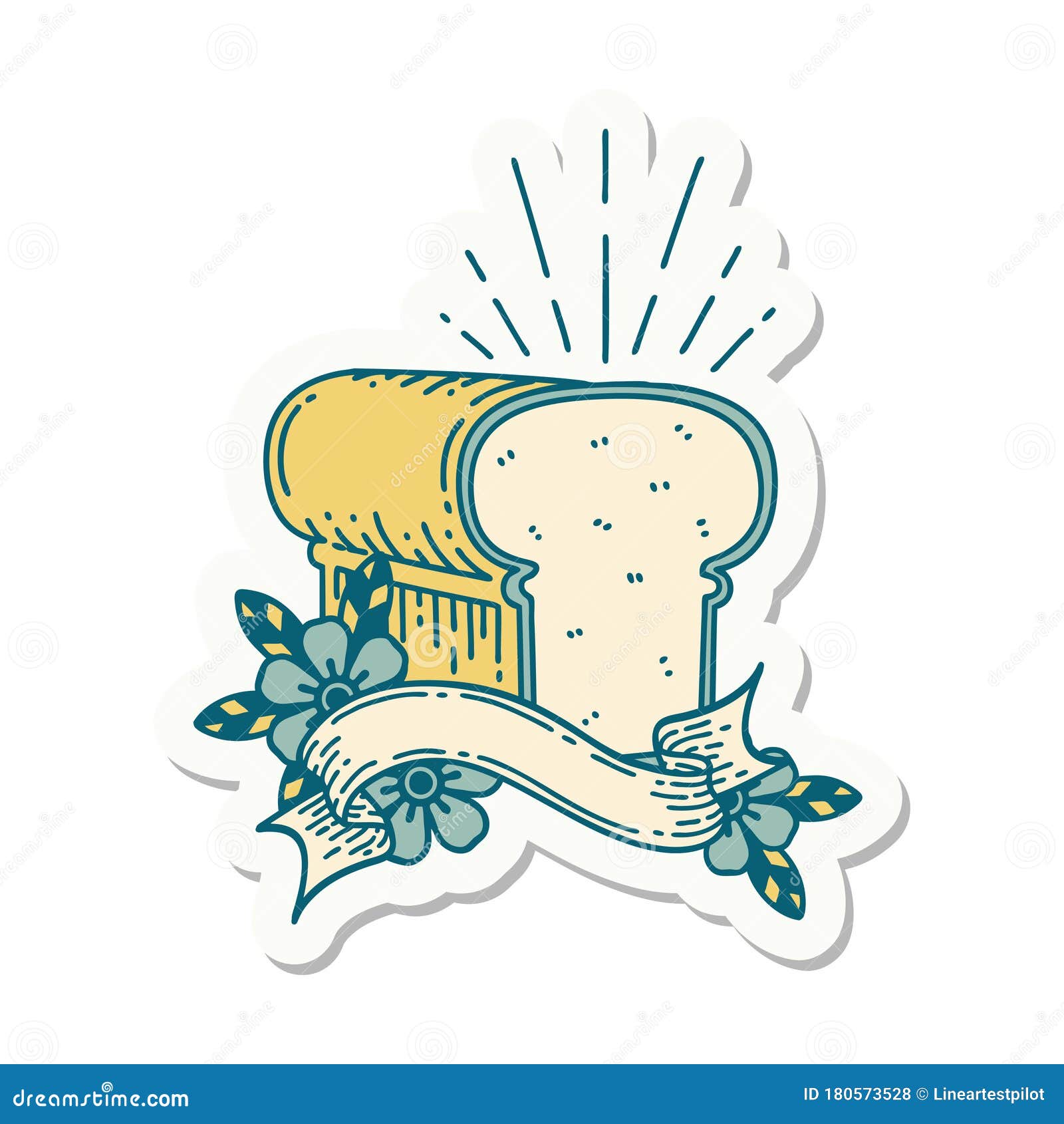 Sticker of Tattoo Style Loaf of Bread Stock Vector - Illustration of ...