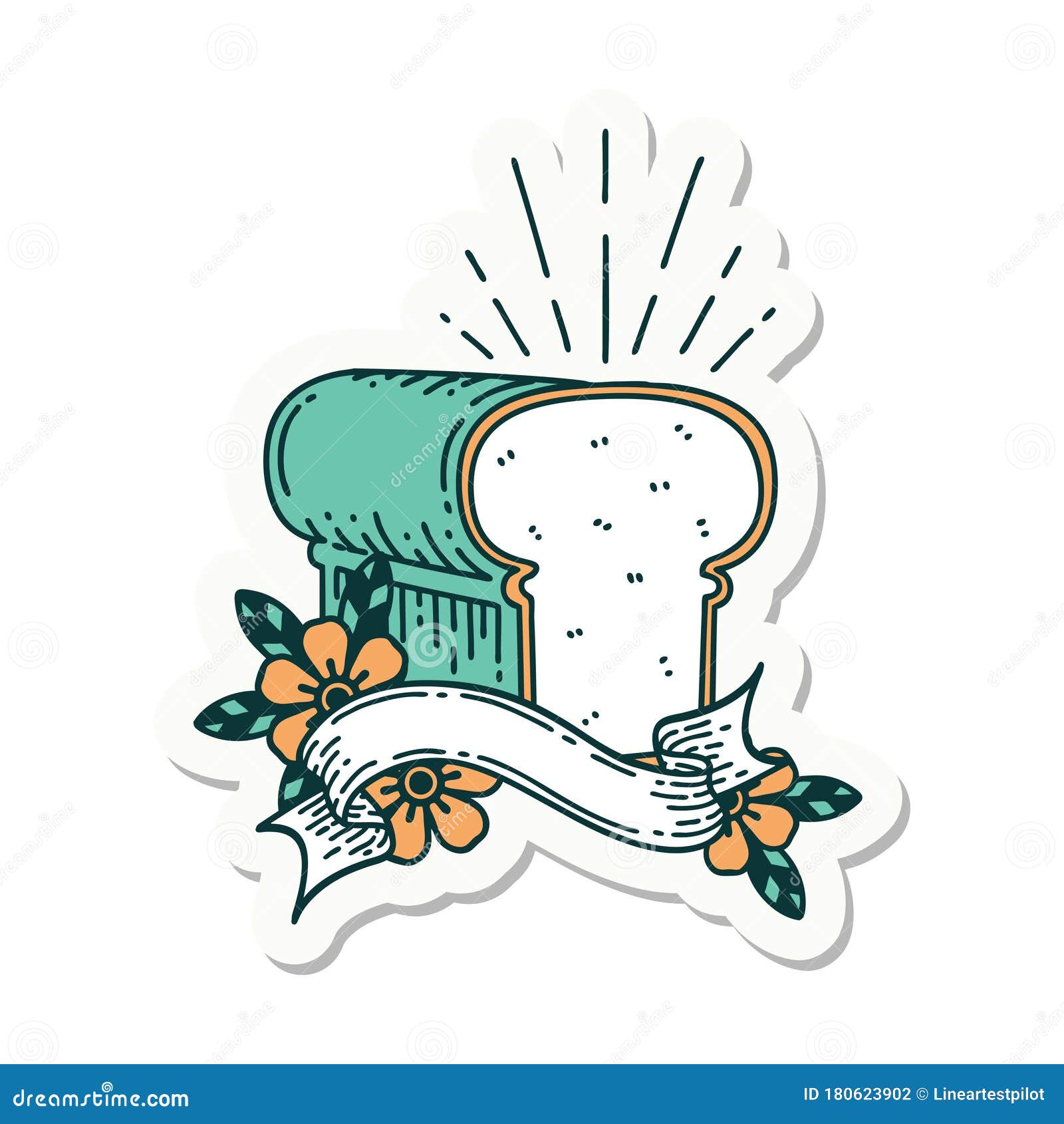 Sticker of Tattoo Style Loaf of Bread Stock Vector - Illustration of ...