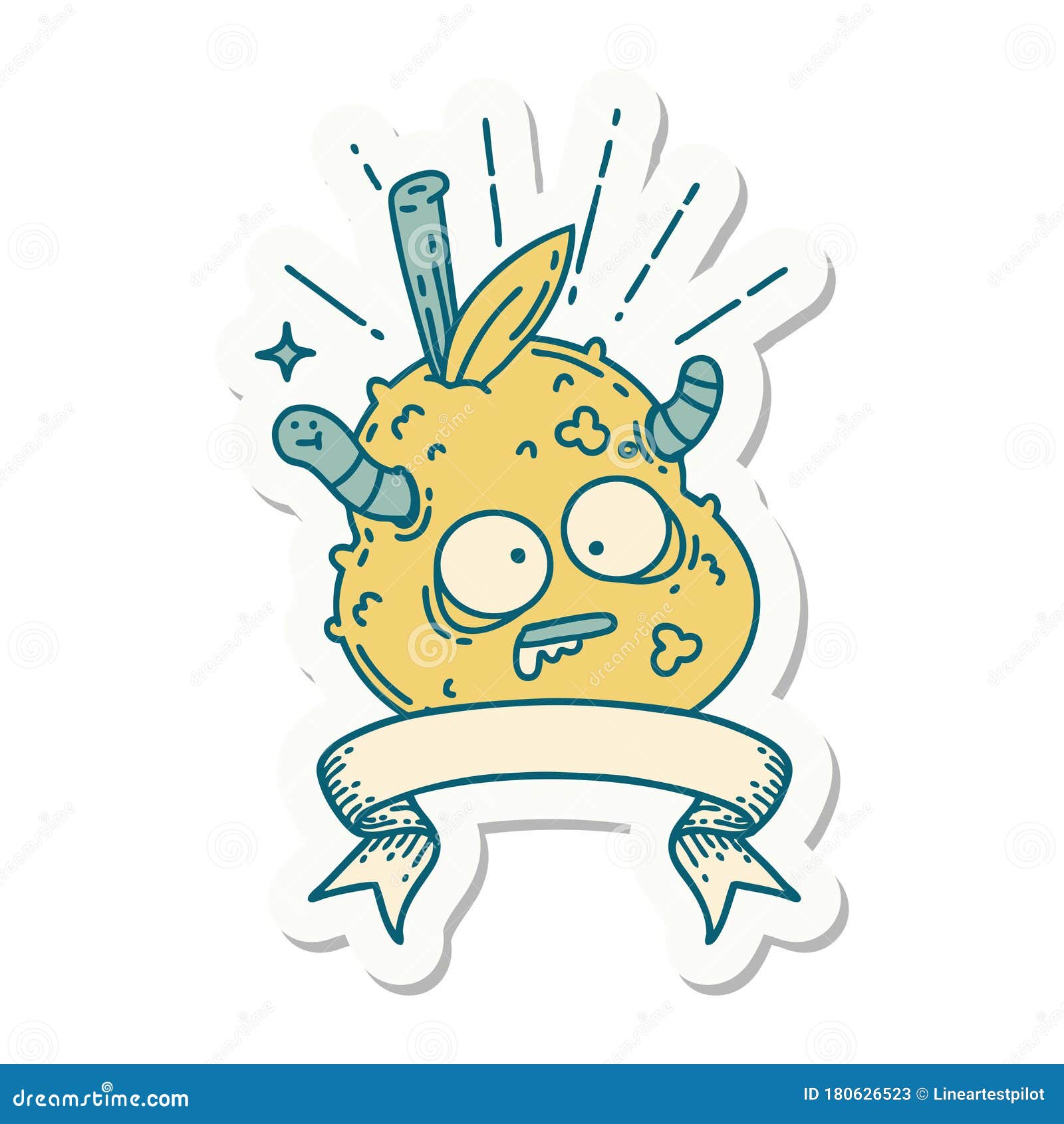 Sticker of Tattoo Style Rotten Pear Stock Vector - Illustration of ...