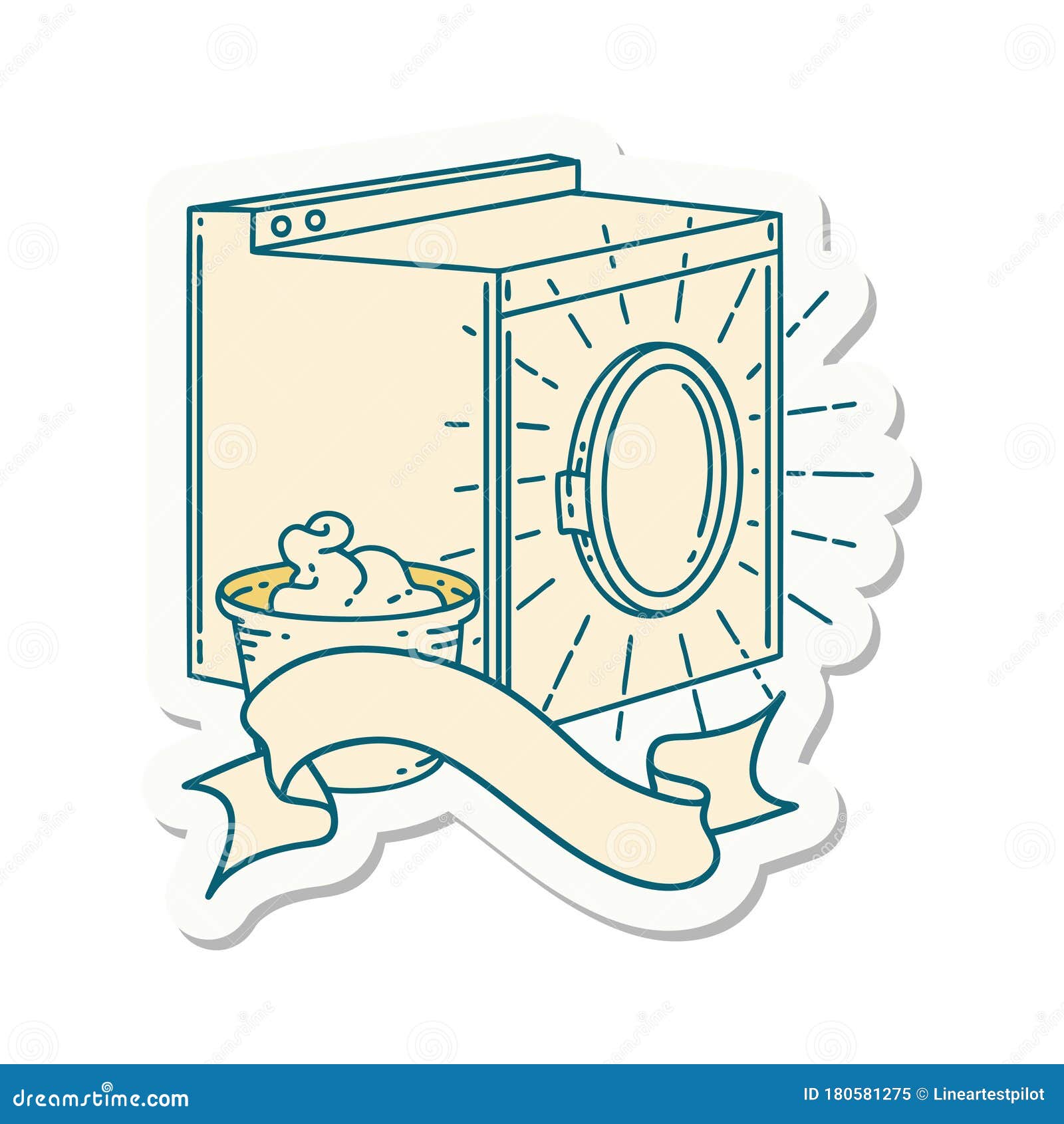 Sticker of Tattoo Style Washing Machine Stock Vector - Illustration of ...