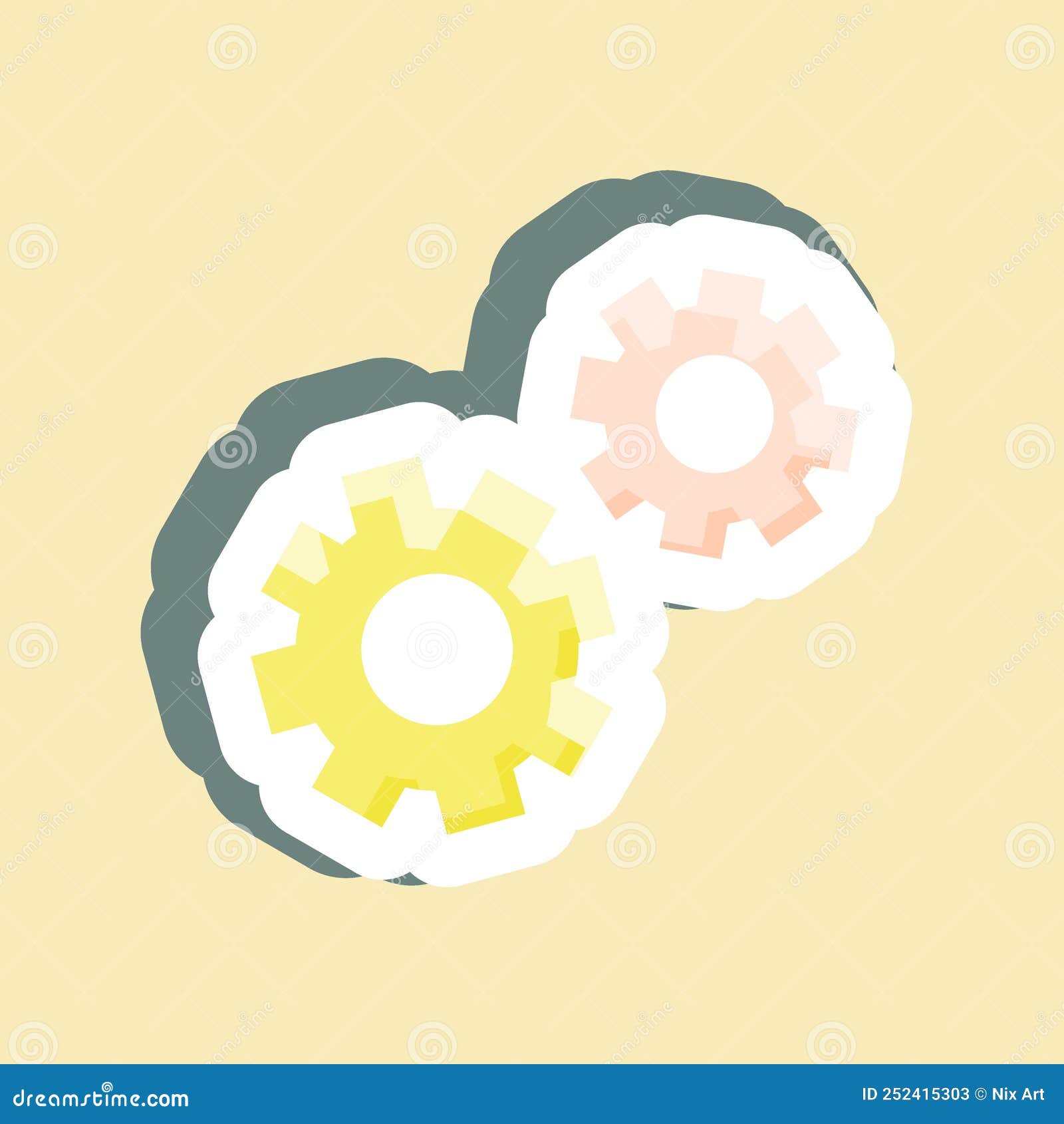 Sticker Teamwork. Suitable for Startup Symbol. Simple Design Editable ...